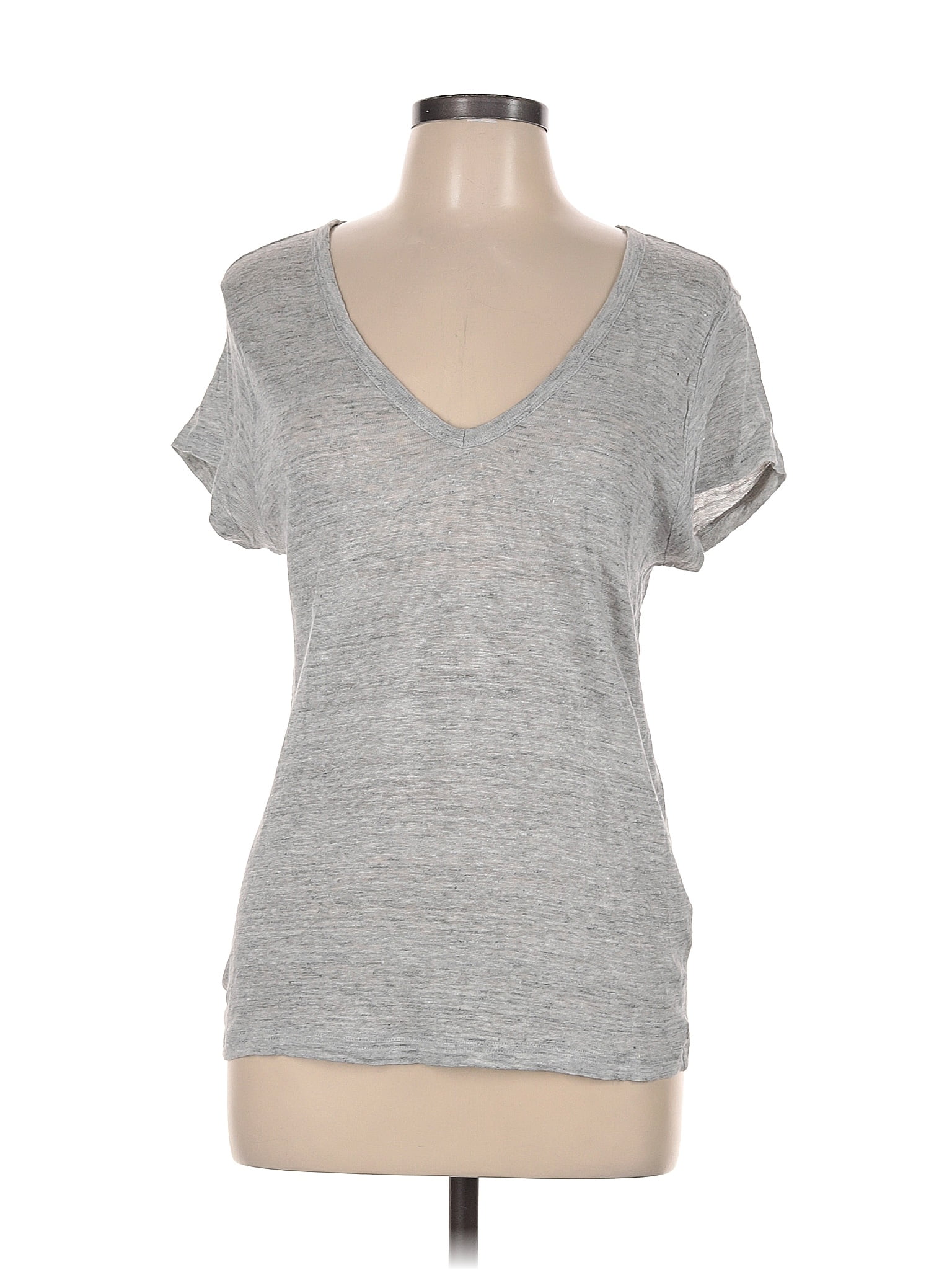 Banana Republic 100% Linen Color Block Marled Gray Short Sleeve T-Shirt Size M - 66% off | thredUP