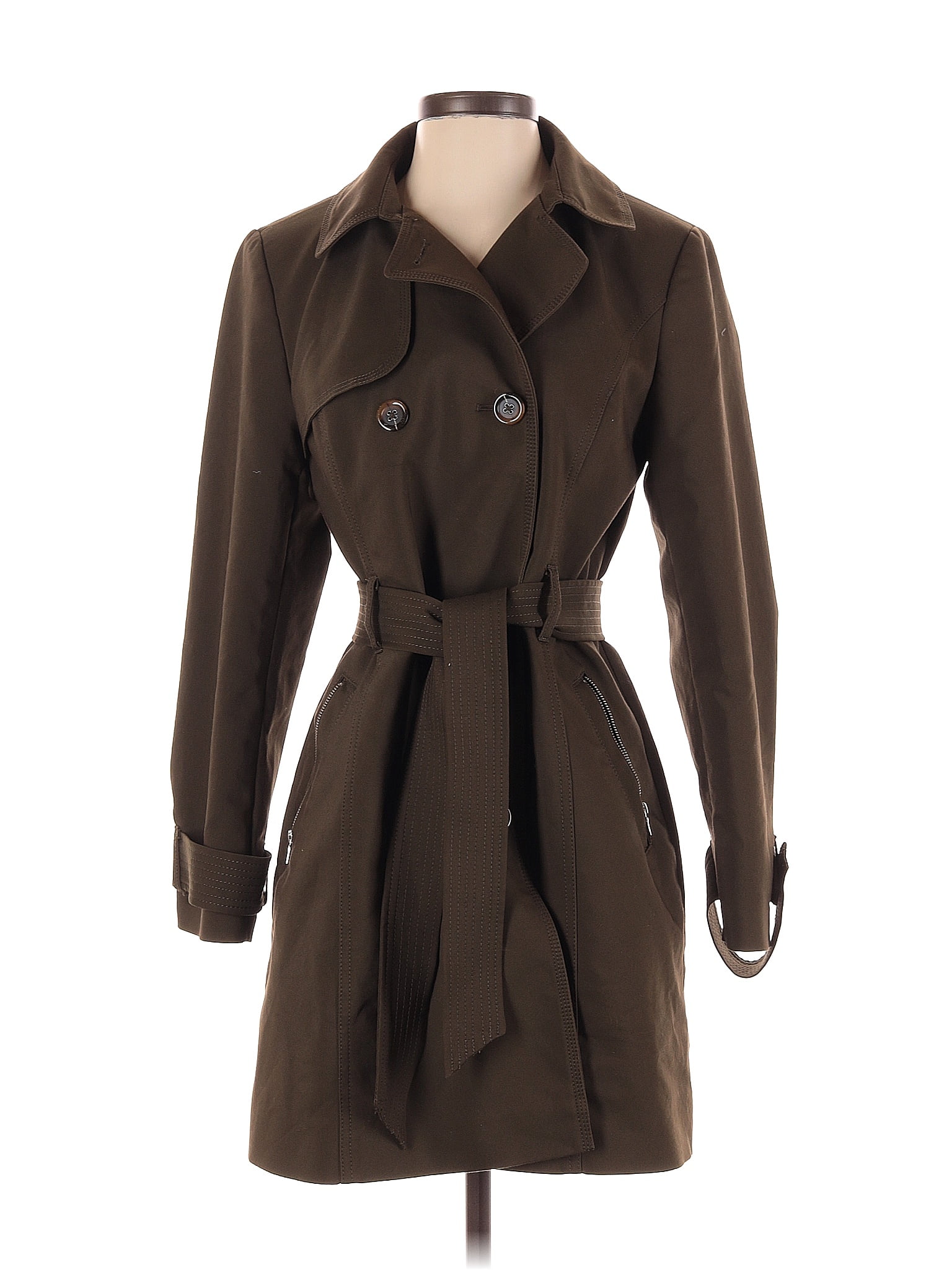 Express Solid Brown Trenchcoat Size S - 71% off | ThredUp