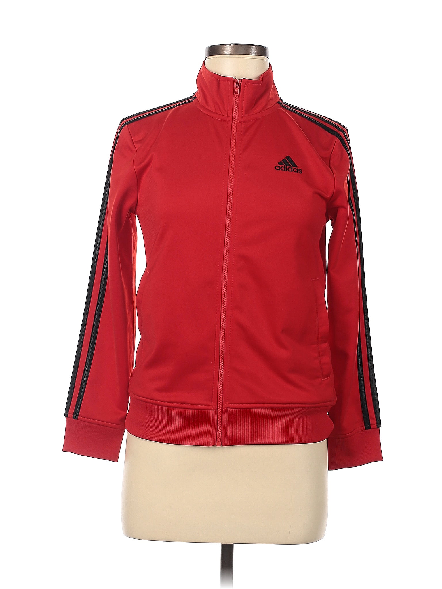 Adidas 100% Polyester Solid Red Track Jacket Size M - 69% off | ThredUp