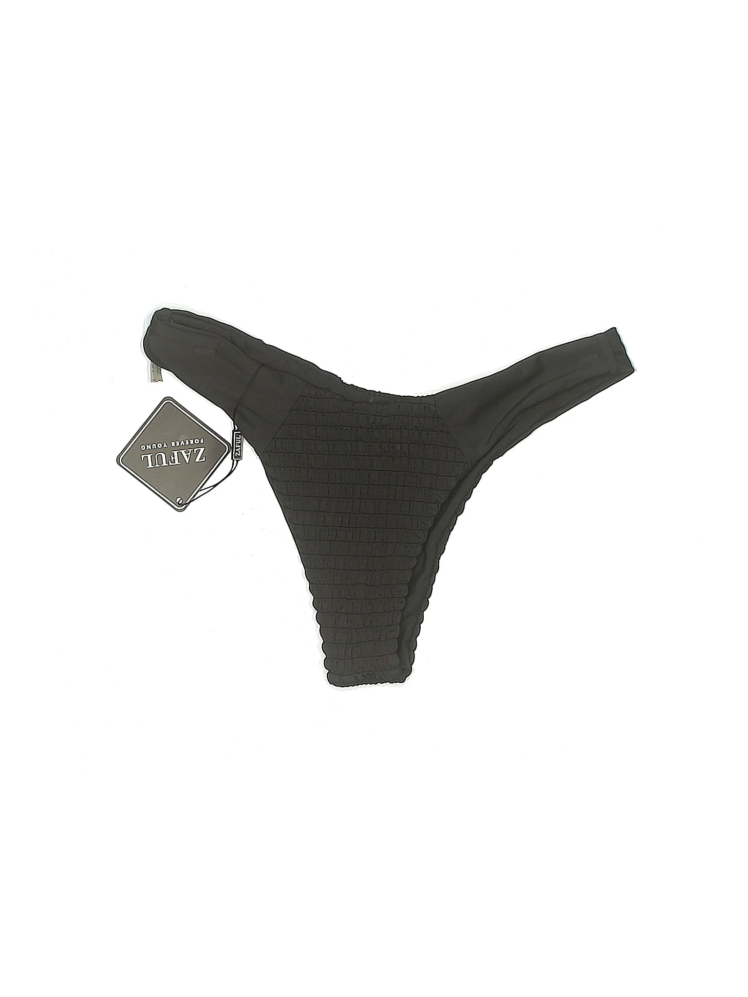Zaful Solid Black Gray Swimsuit Bottoms Size 4 52 Off Thredup