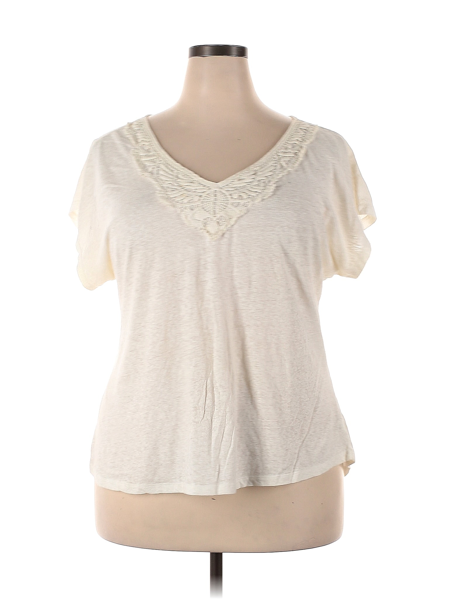 Gap Outlet Ivory Short Sleeve Blouse Size Xxl 51 Off Thredup