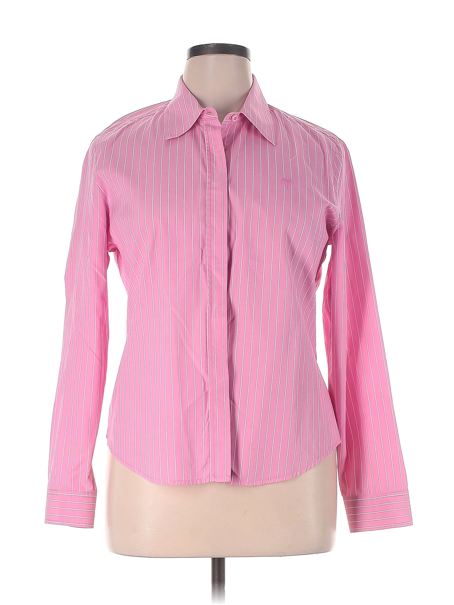 Lilly Pulitzer 100% Cotton Stripes Pink Long Sleeve Button-Down Shirt Size 14 - 73% off | ThredUp