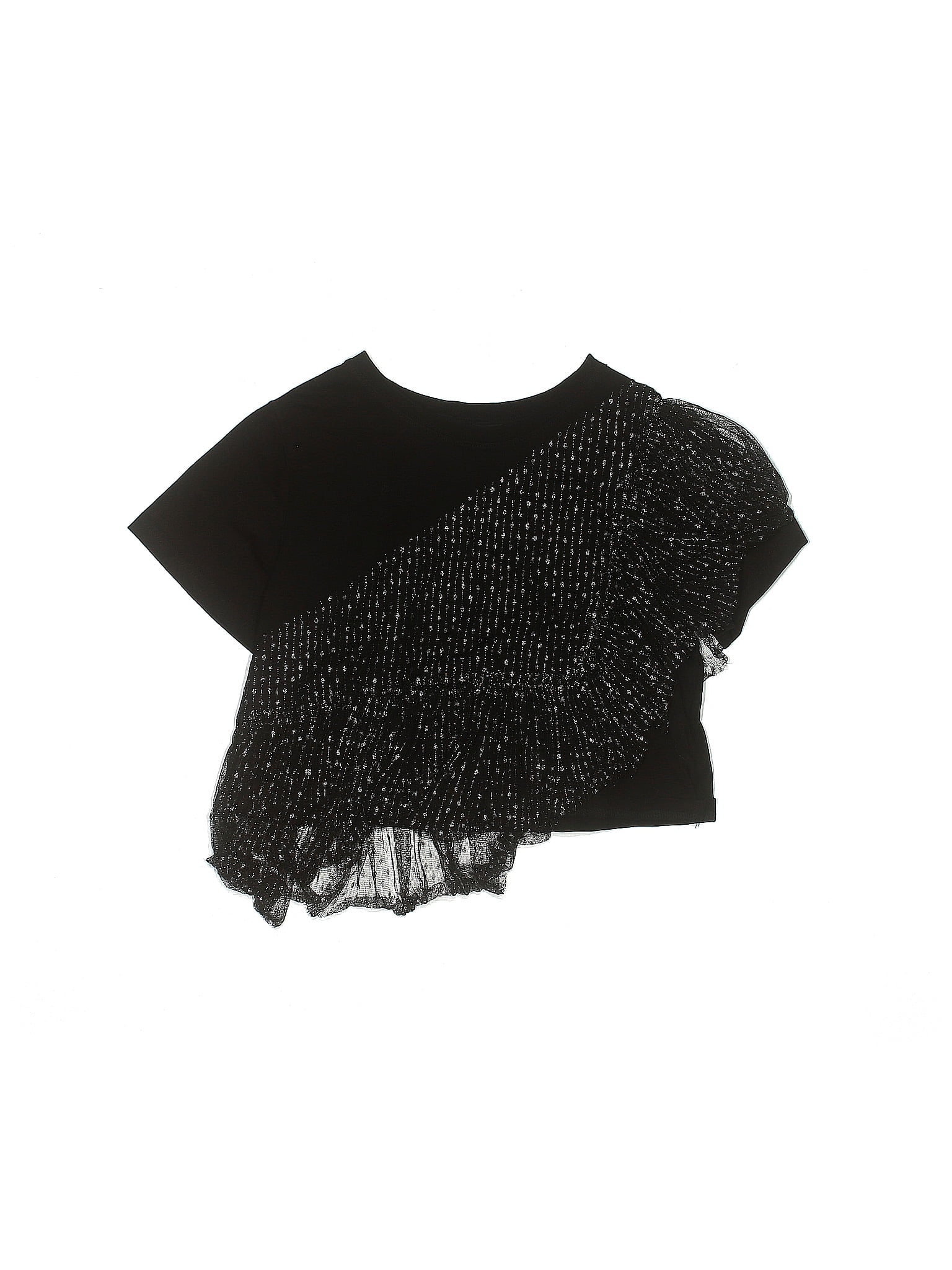 Assorted Brands 100 Cotton Solid Black Short Sleeve Top Size 160 Cm