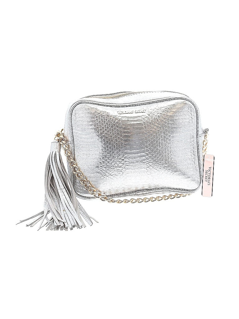 Victoria's Secret Solid Metallic Silver Crossbody Bag One Size - 50% ...
