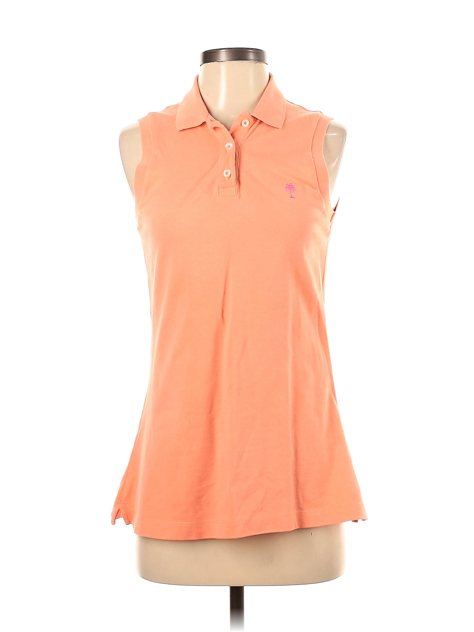 Lilly Pulitzer 100 Cotton Orange Sleeveless Polo Size S 70 Off