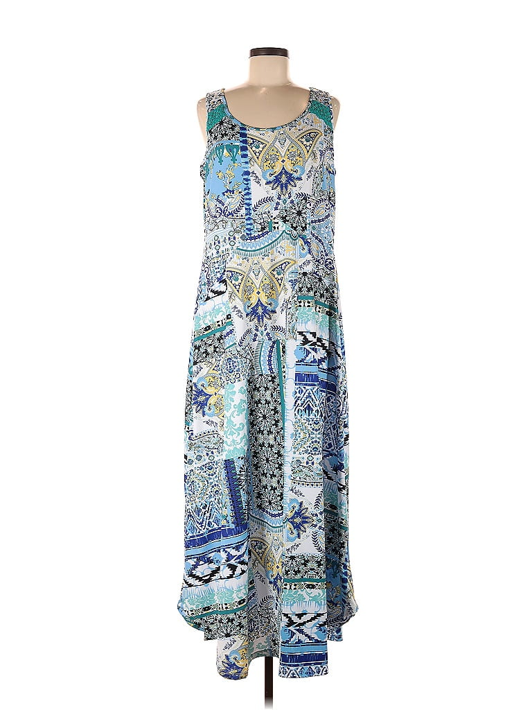 World Unity Paisley Blue Casual Dress Size L - 54% off | ThredUp