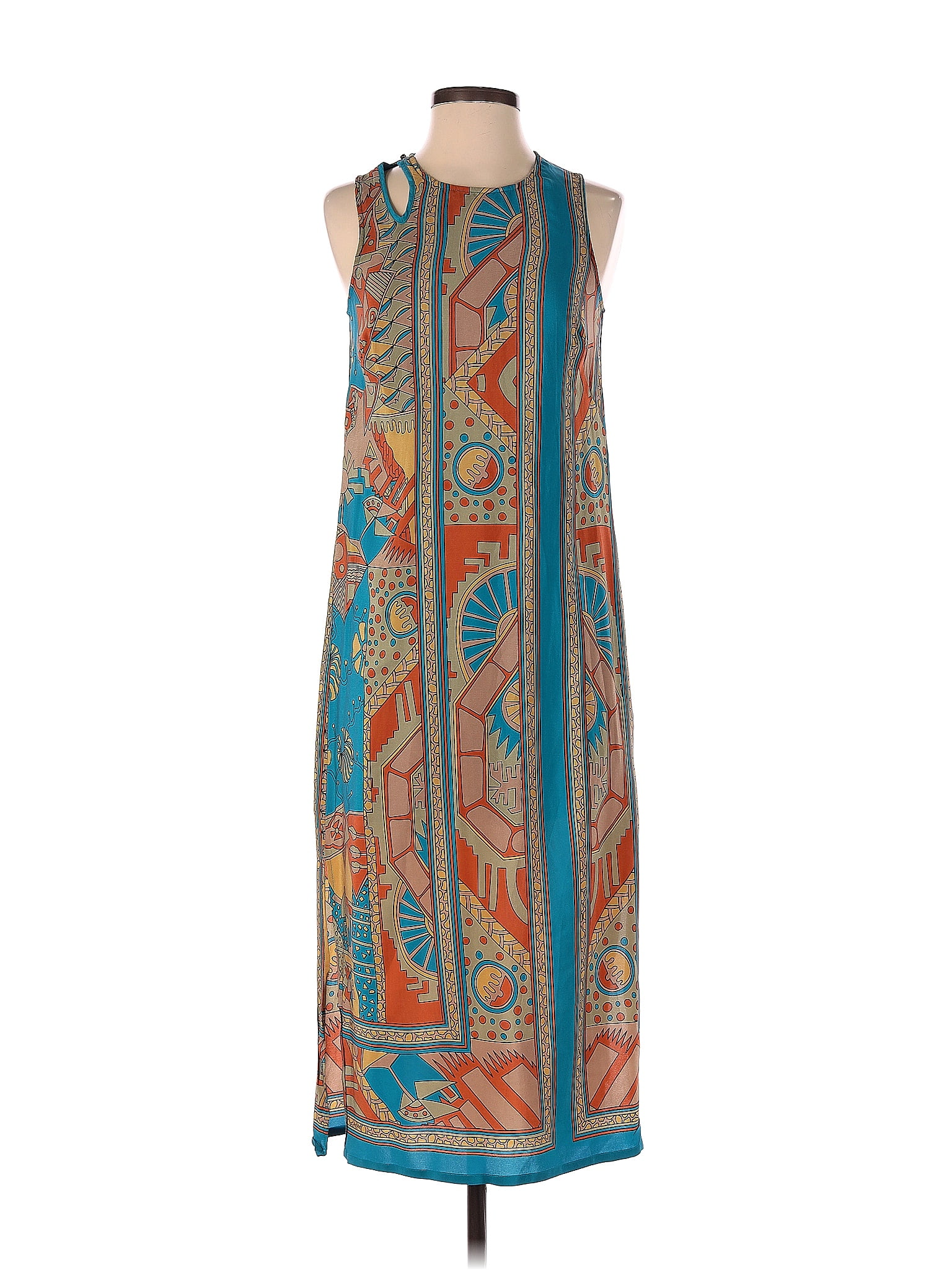 Akemi + Kin 100% Rayon Multi Color Teal Casual Dress Size 0 - 68% off ...