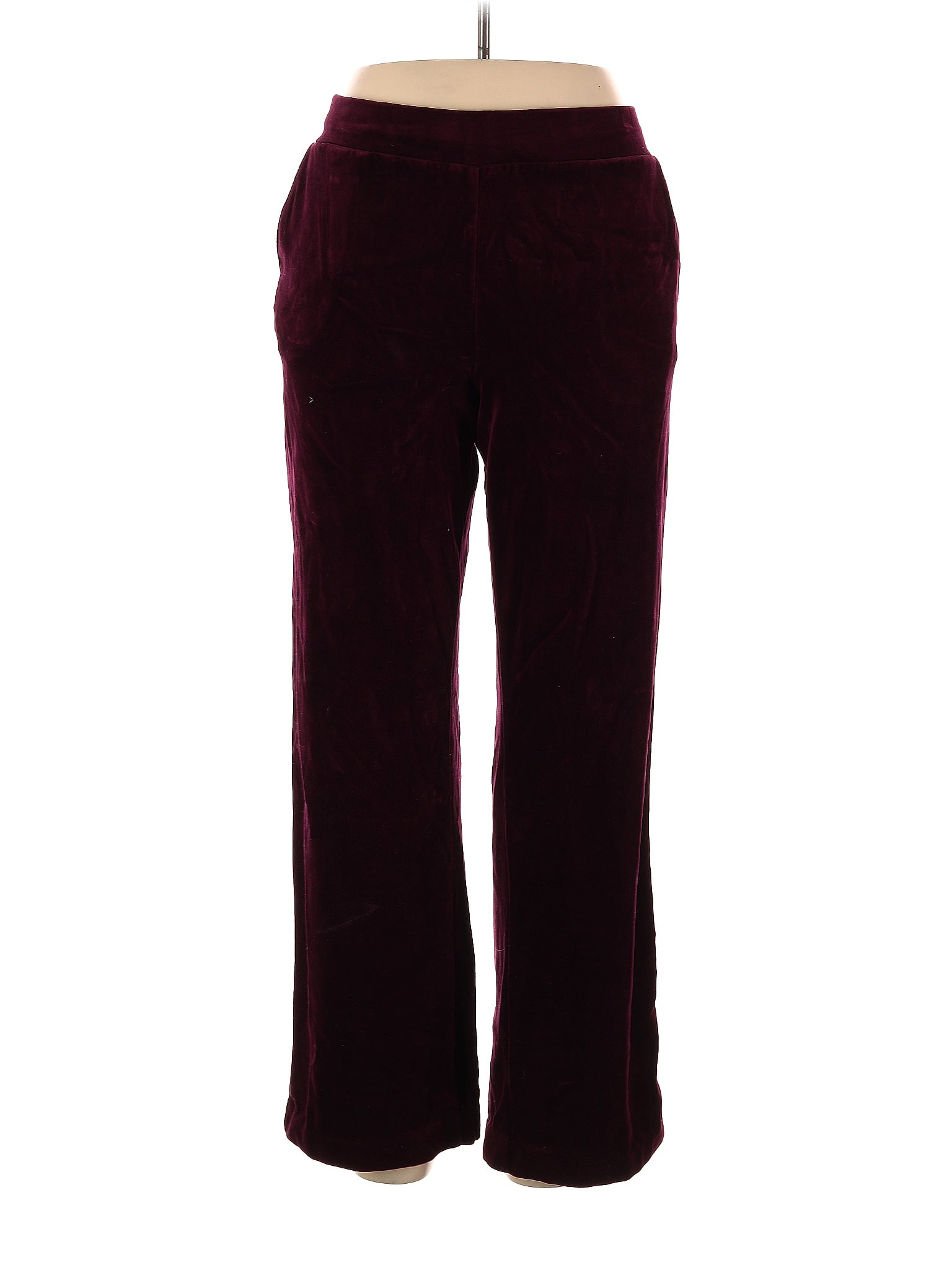Lauren by Ralph Lauren 100% Polyester Maroon Burgundy Velour Pants Size L - 73% off | ThredUp