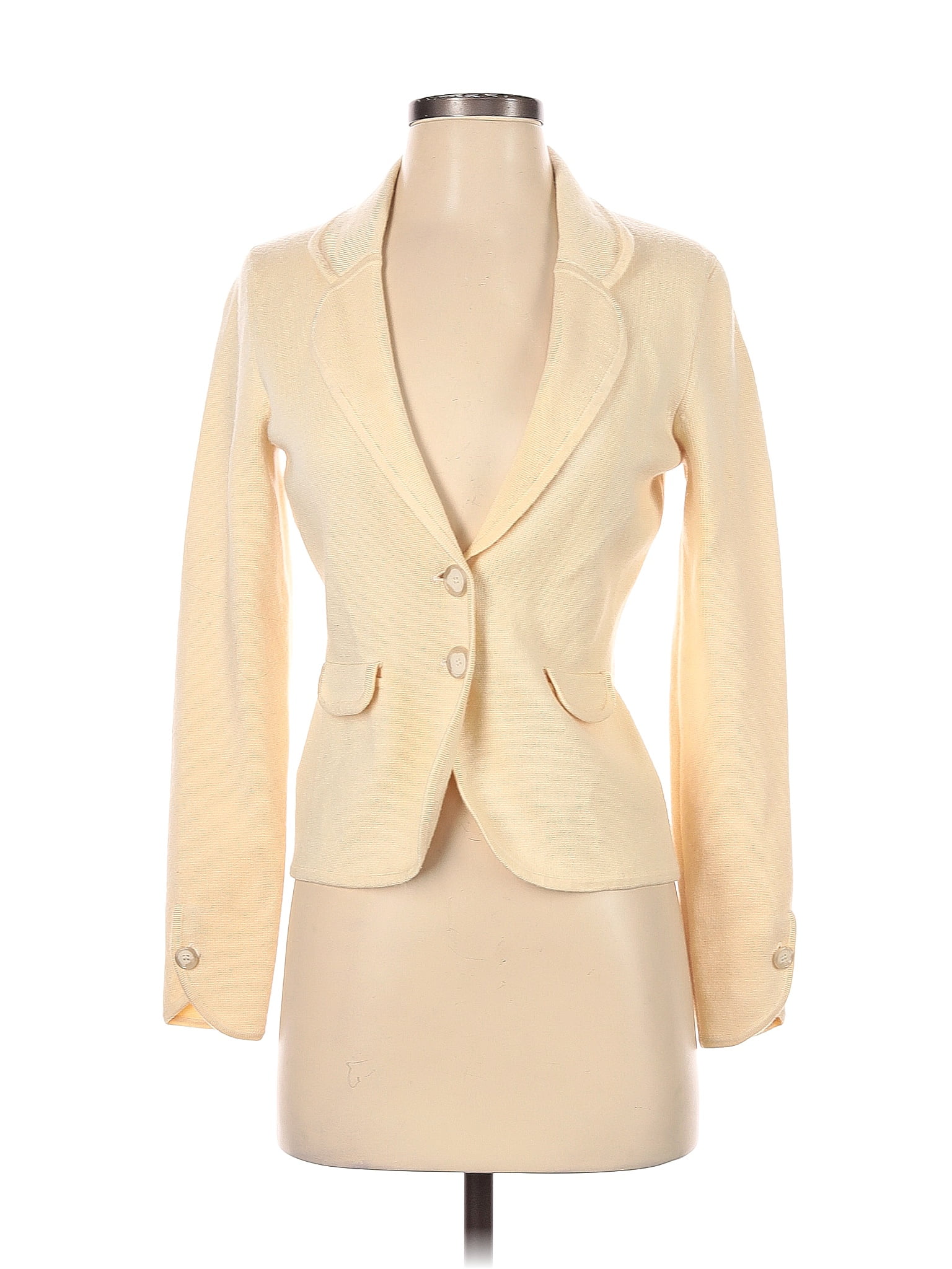 Ann Taylor Solid Ivory Wool Blazer Size XS - 78% off | ThredUp