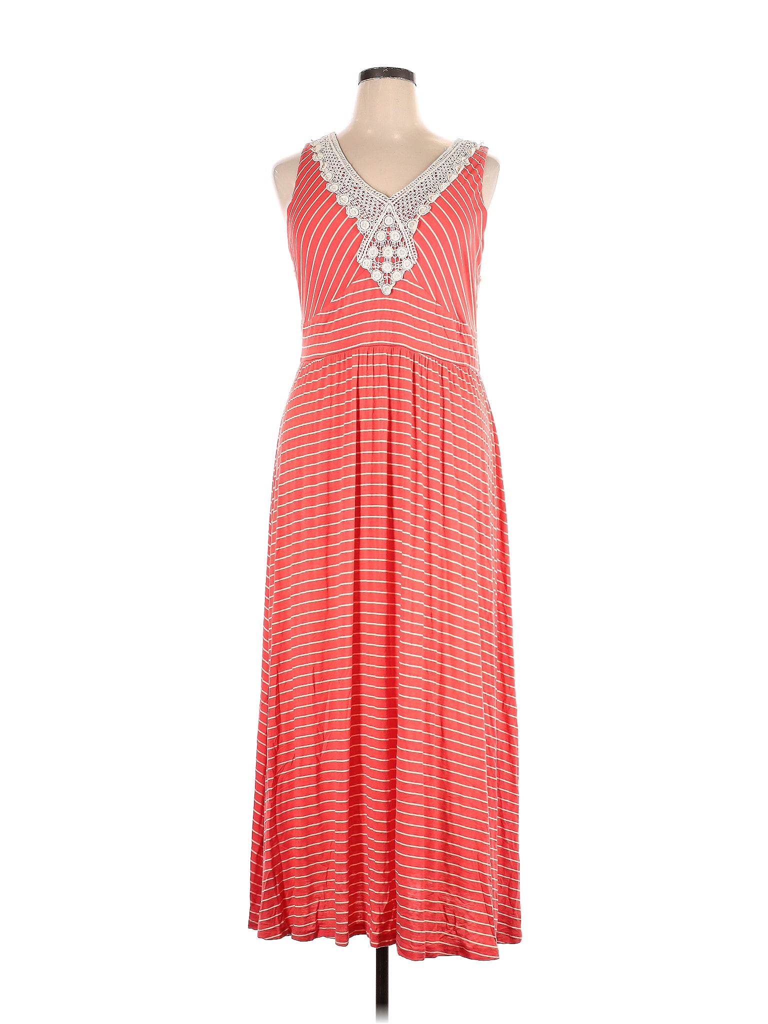 Haani Stripes Orange Casual Dress Size 1X (Plus) - 44% off | ThredUp