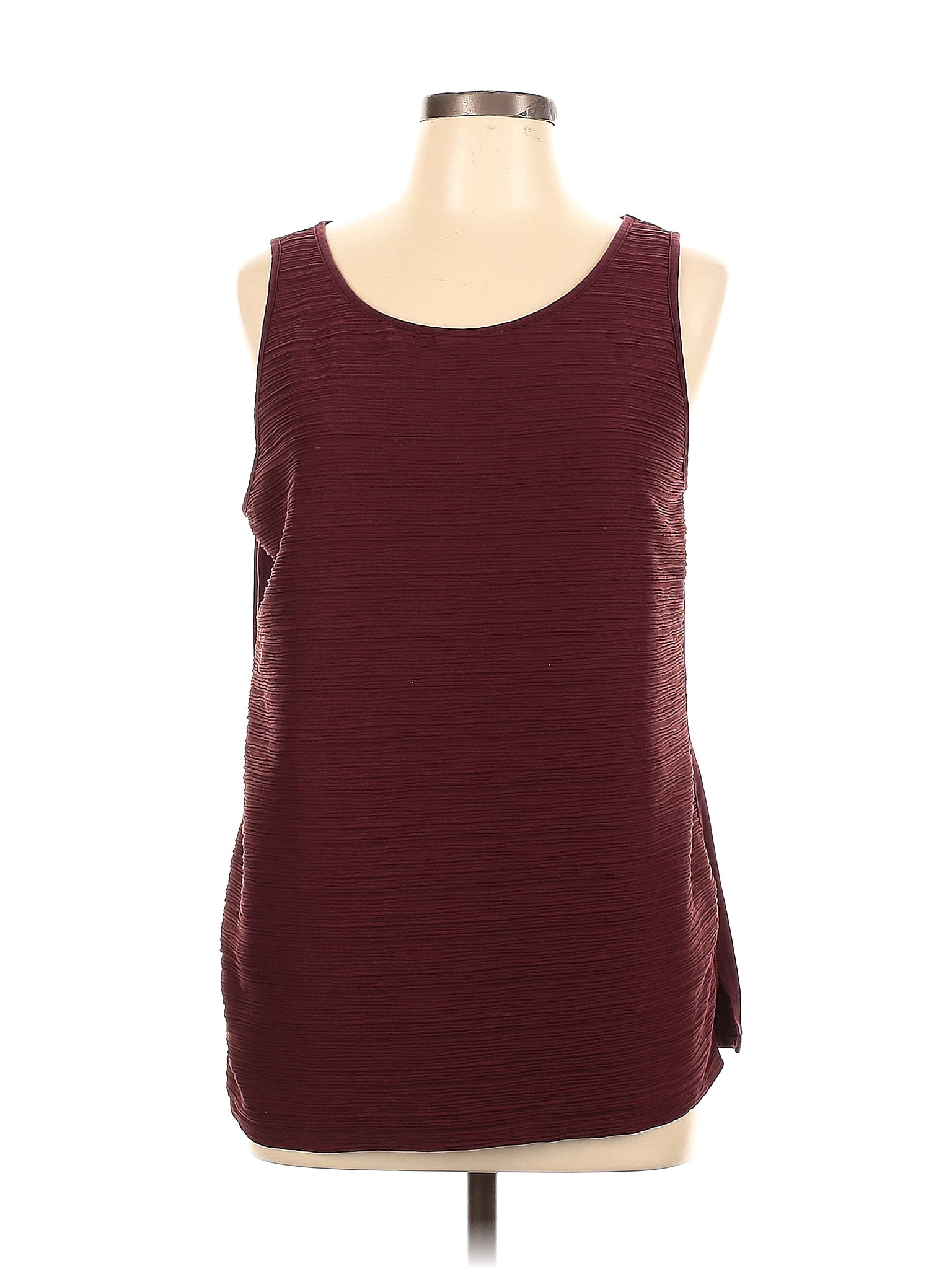 Ann Taylor Factory 100 Polyester Color Block Stripes Burgundy