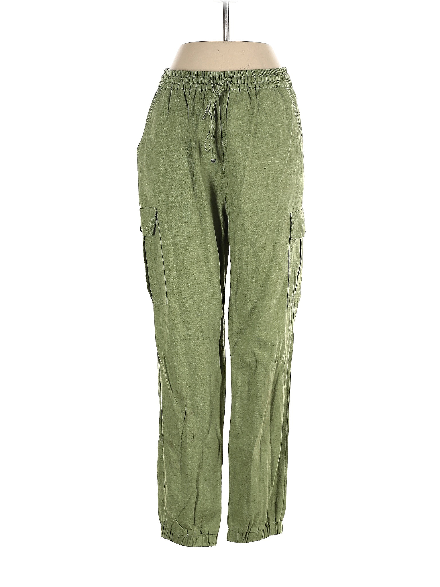 Love Tree Solid Green Linen Pants Size S - 52% off | ThredUp