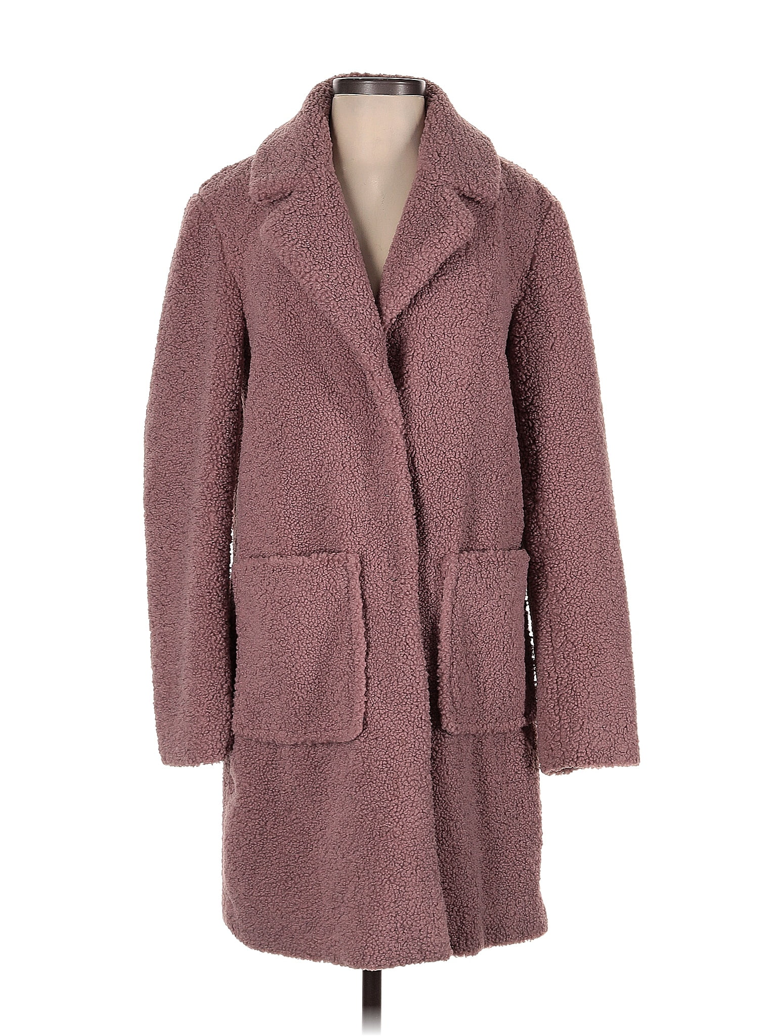 French Connection 100% Polyester Solid Burgundy Coat Size S - 70% off ...