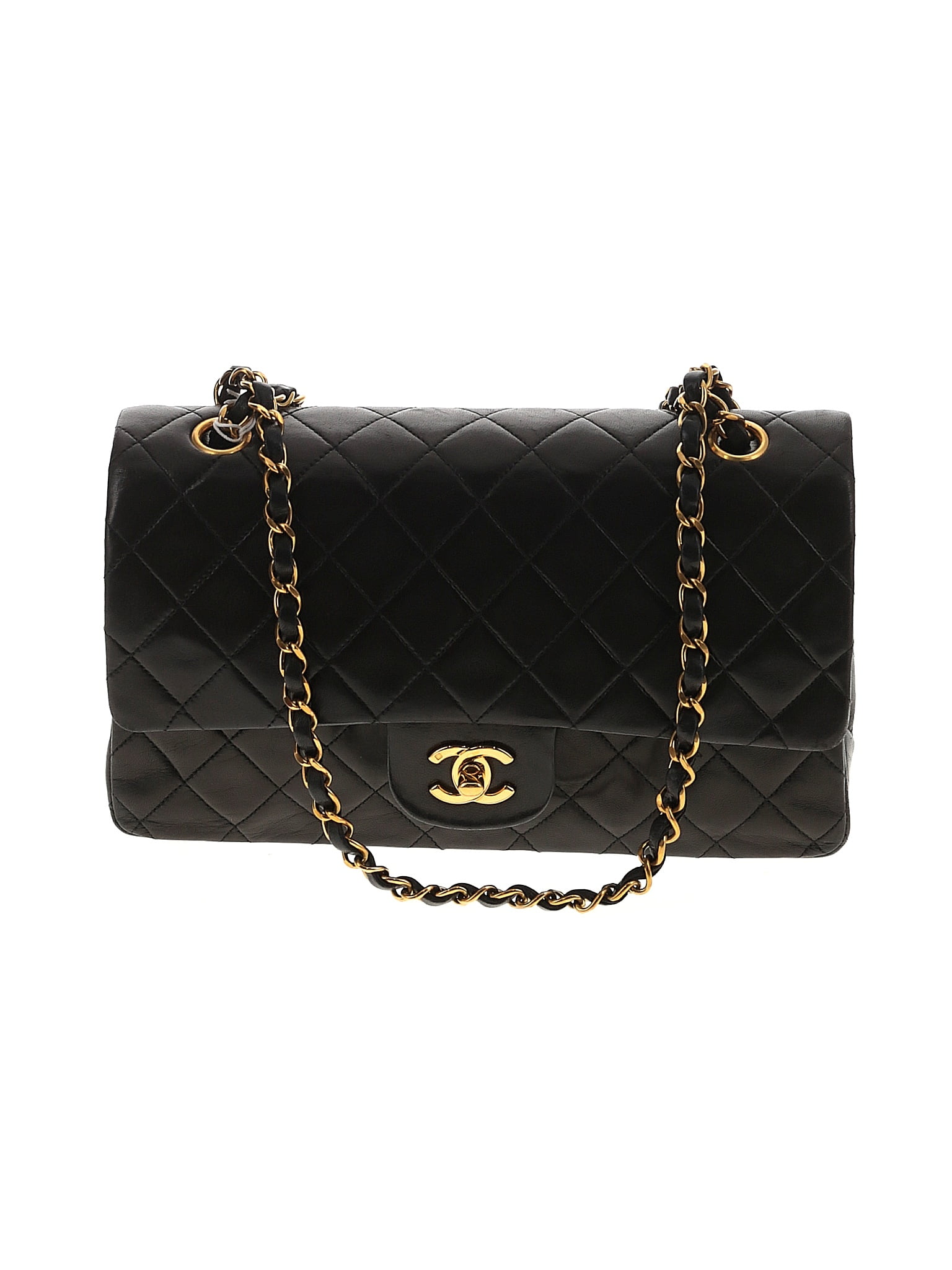 Chanel 100% Calf Leather Solid Black Classic Double Flap One Size - 52% ...
