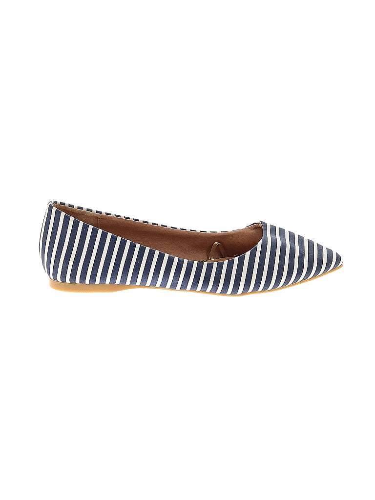 Lane Bryant Color Block Stripes Multi Color Blue Flats Size 10 (Plus ...
