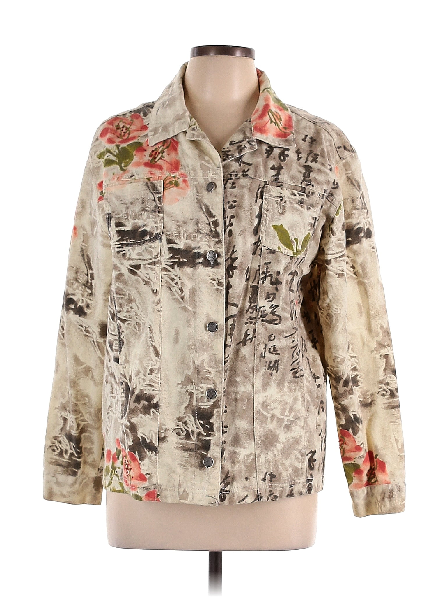 Chico's Design 100% Cotton Ivory Denim Jacket Size Lg (2) - 75% off ...