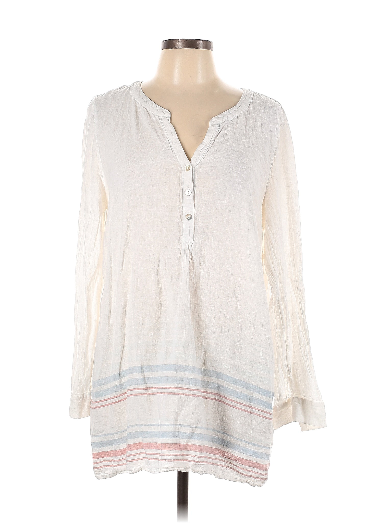 J.Jill White Long Sleeve Button-Down Shirt Size L - 60% off | ThredUp