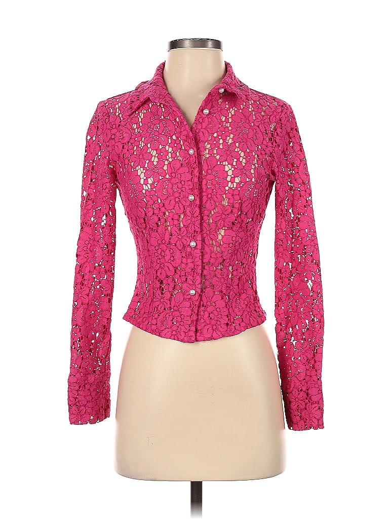Zara Solid Pink Long Sleeve Button-Down Shirt Size XS - 64% off | ThredUp