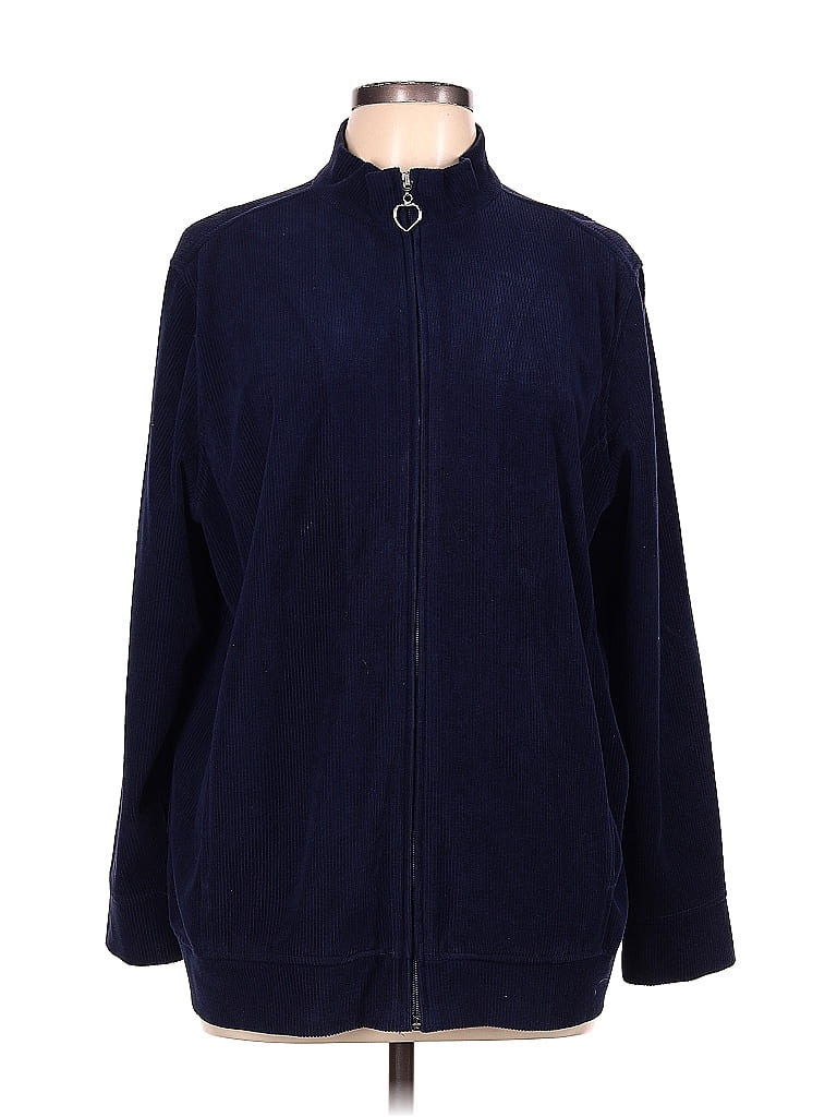 Allison Daley Solid Navy Blue Track Jacket Size L - 47% off | ThredUp