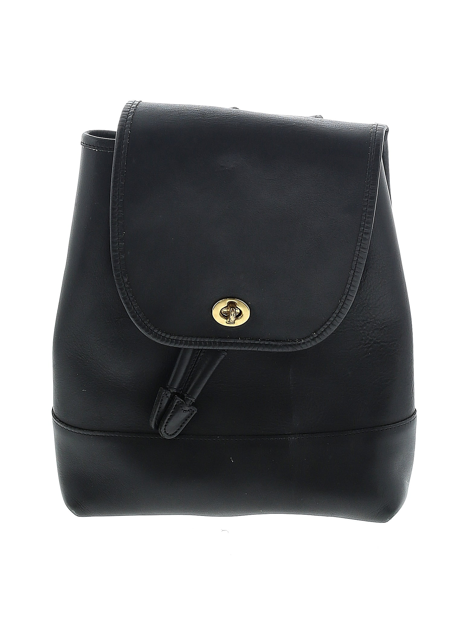 Coach Factory 100% Cow Leather Solid Black Leather Backpack One Size ...