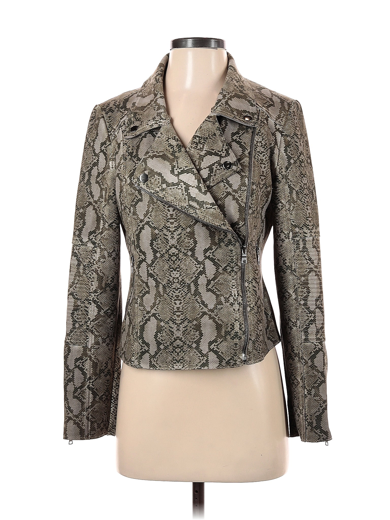 Marrakech Snake Print Gray Faux Leather Jacket Size S - 78% off | ThredUp