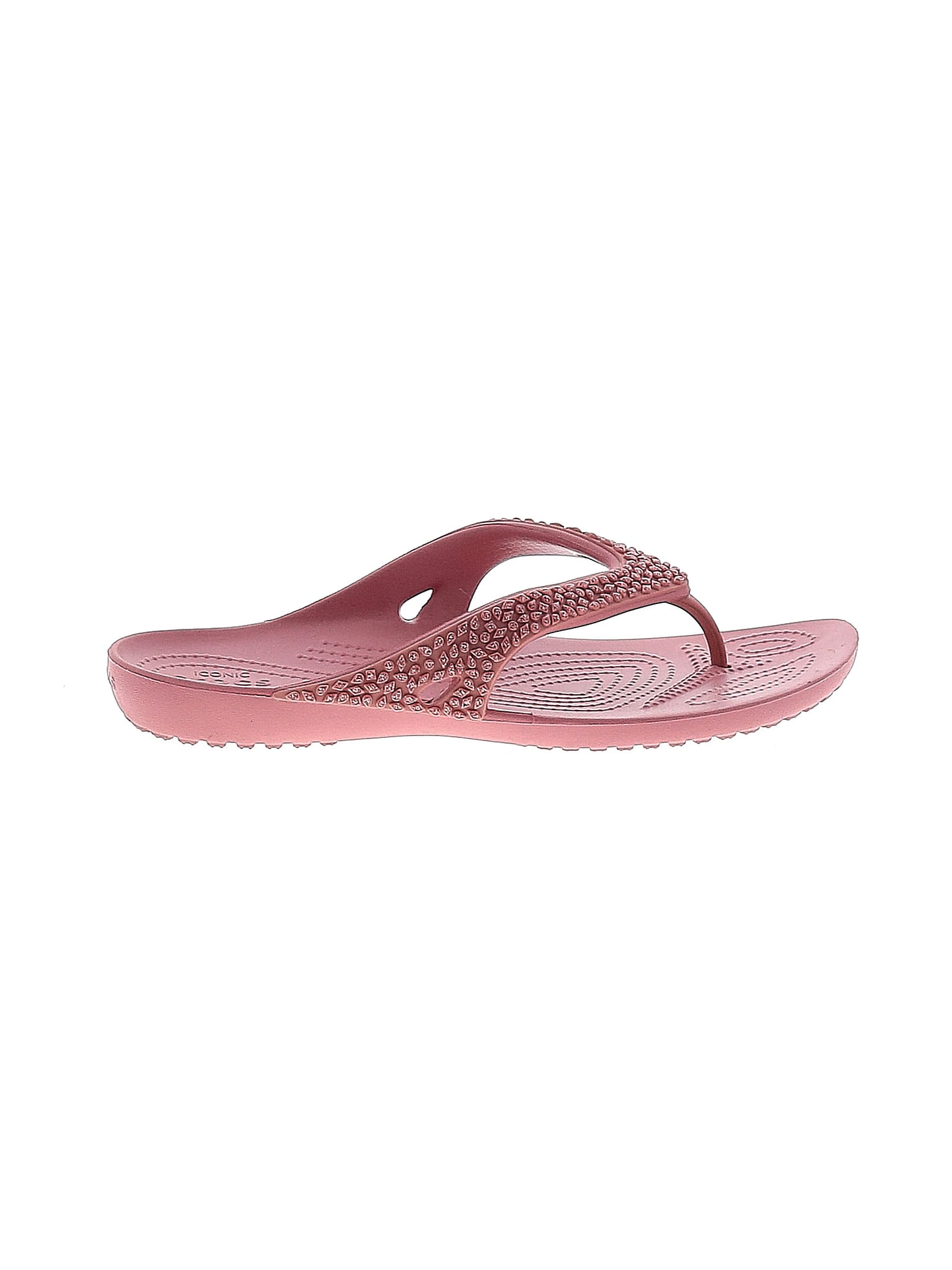Crocs Solid Pink Flip Flops Size 9 - 0% off | ThredUp
