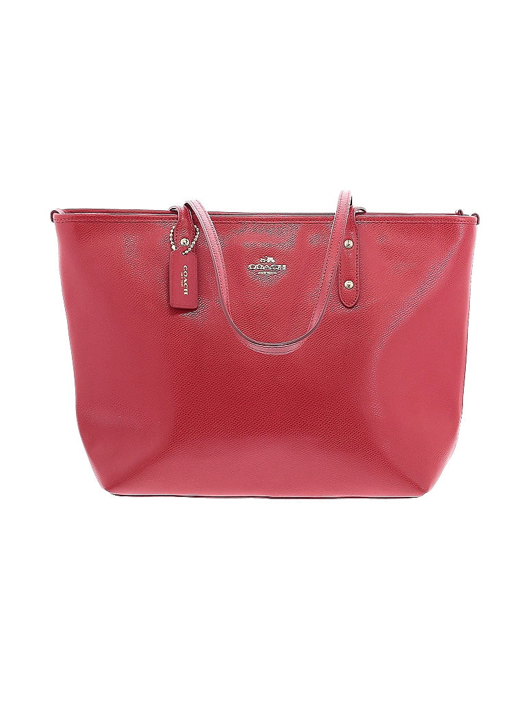Coach 100% Leather Red Leather Tote One Size - 75% off | ThredUp