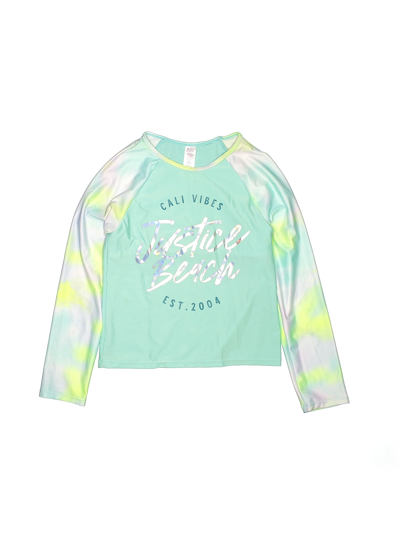 Justice Tie-dye Blue Green Rash Guard Size 12 - 14 - 45% off | ThredUp