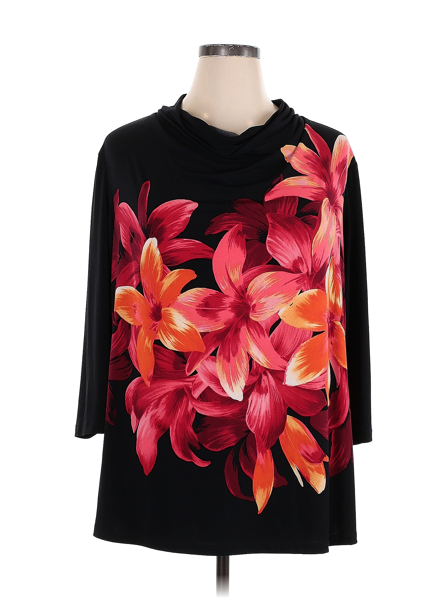 Susan Graver Black Long Sleeve Top Size 1X (Plus) - 62% off | ThredUp