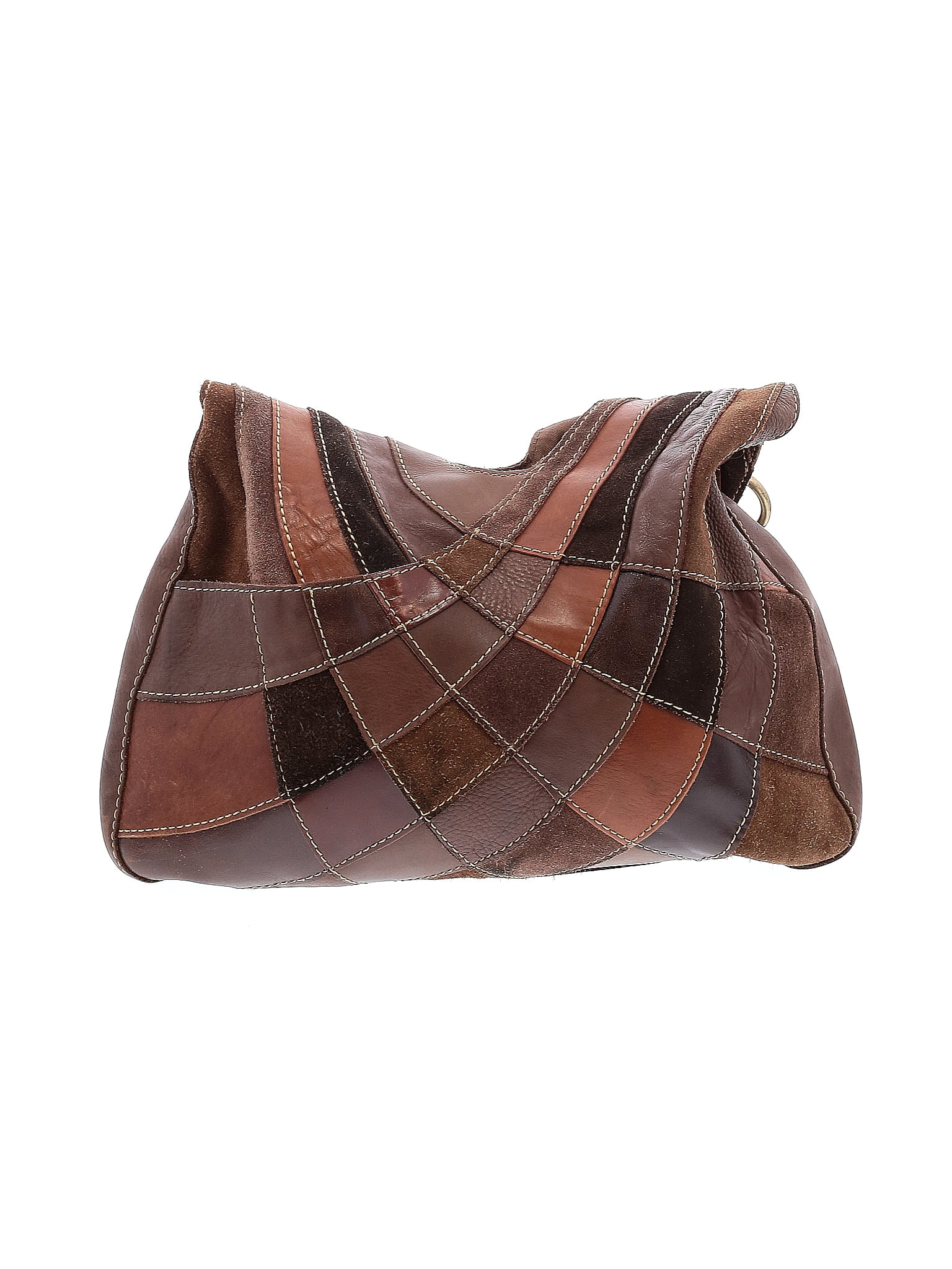 Pelle Studio 100% Leather Color Block Brown Leather Shoulder Bag One ...