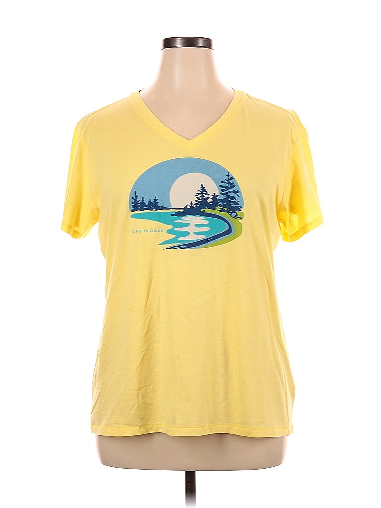 Life Is Good Graphic Yellow Short Sleeve T-Shirt Size XL - 43% off ...