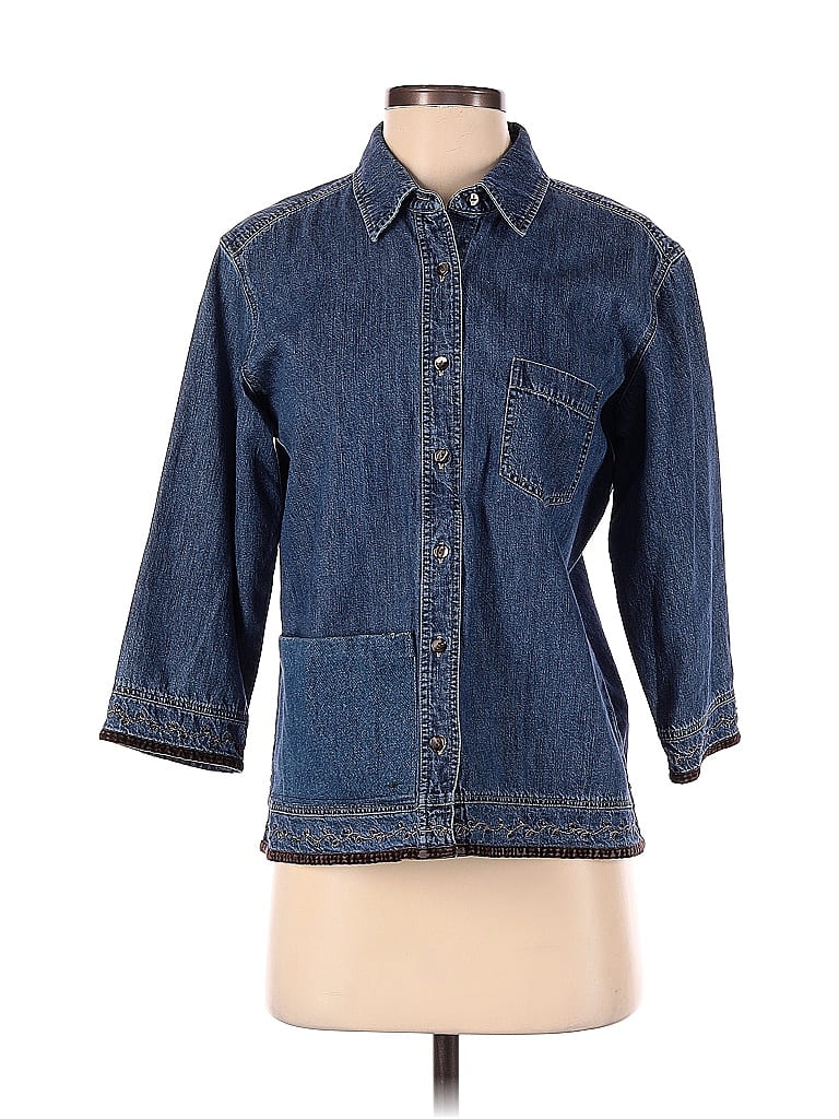 J Jill 100 Cotton Blue Denim Jacket Size S 71 Off Thredup