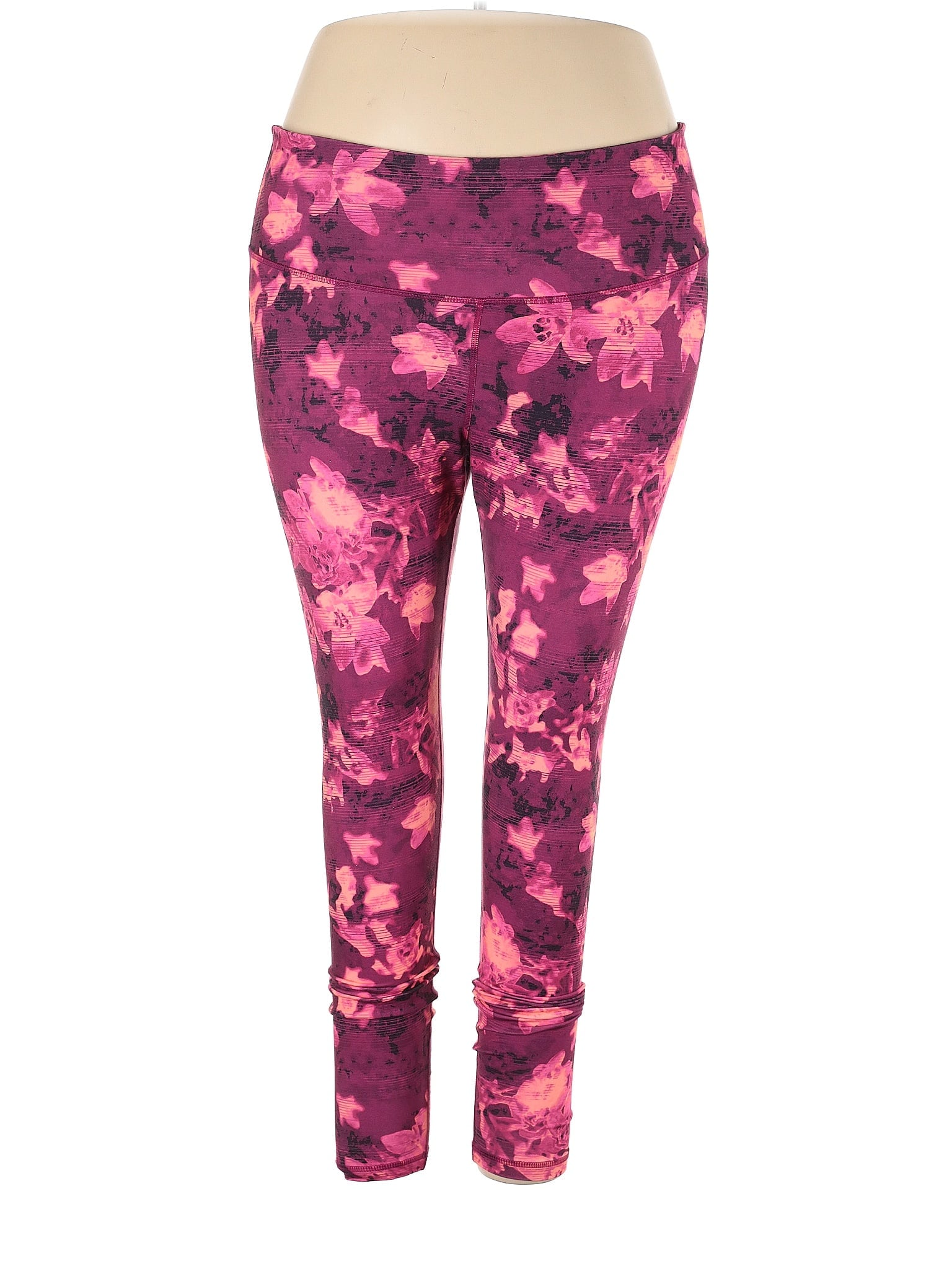 Active By Old Navy Floral Floral Motif Baroque Print Pink Active Pants