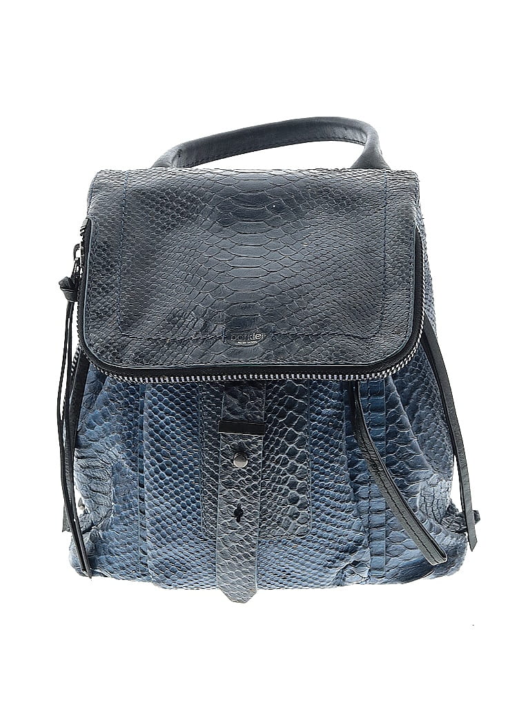 Botkier 100% Leather Snake Print Blue Leather Backpack One Size - 75% ...