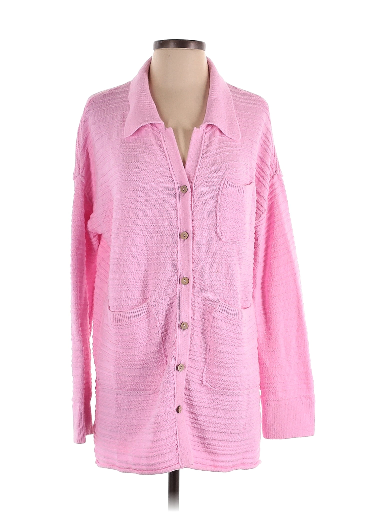 FP BEACH 100% Cotton Solid Pink Cardigan Size XS - 71% off | ThredUp