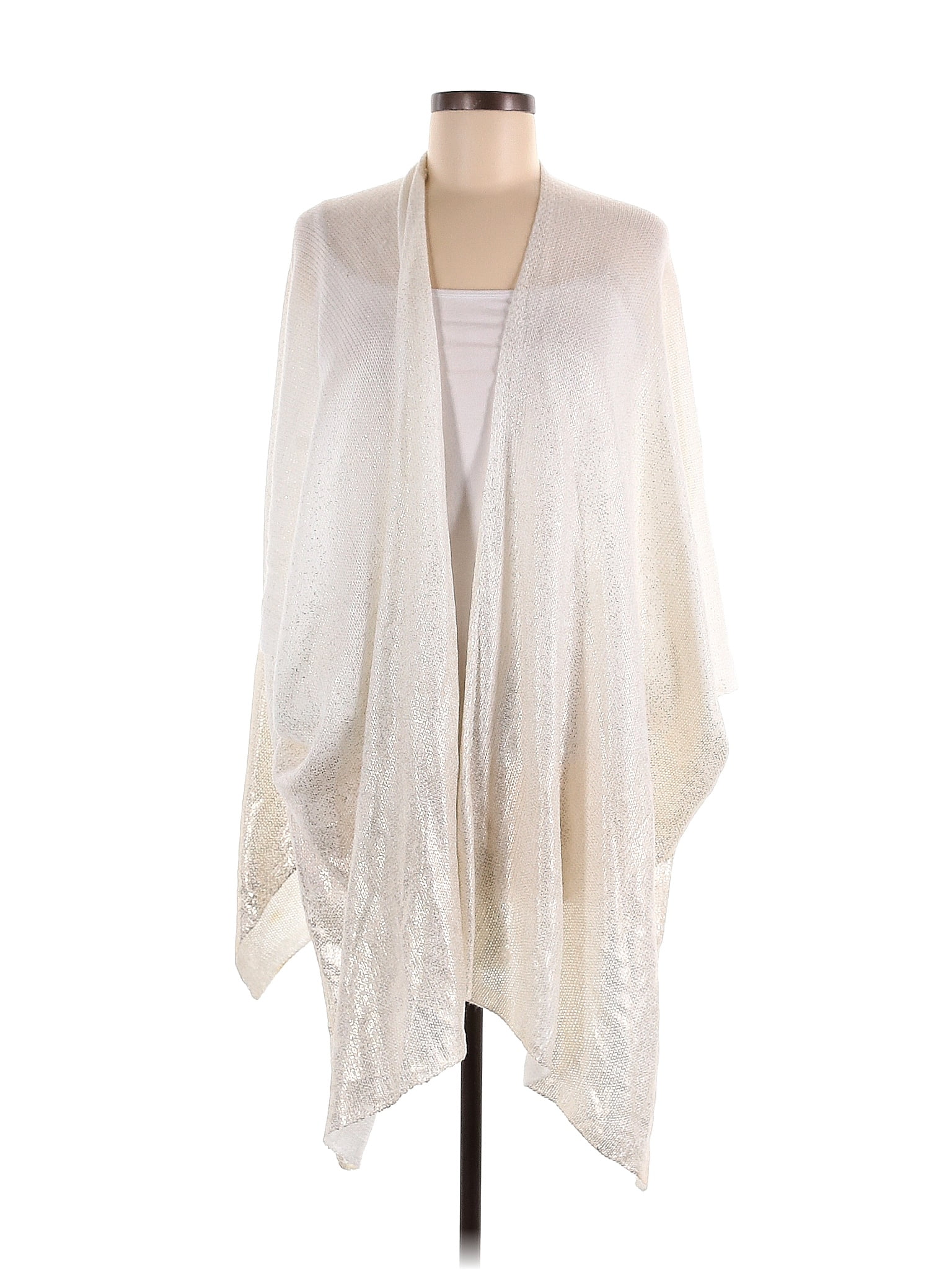 Cejon 100% Acrylic Color Block Solid White Ivory Cardigan One Size - 59 ...