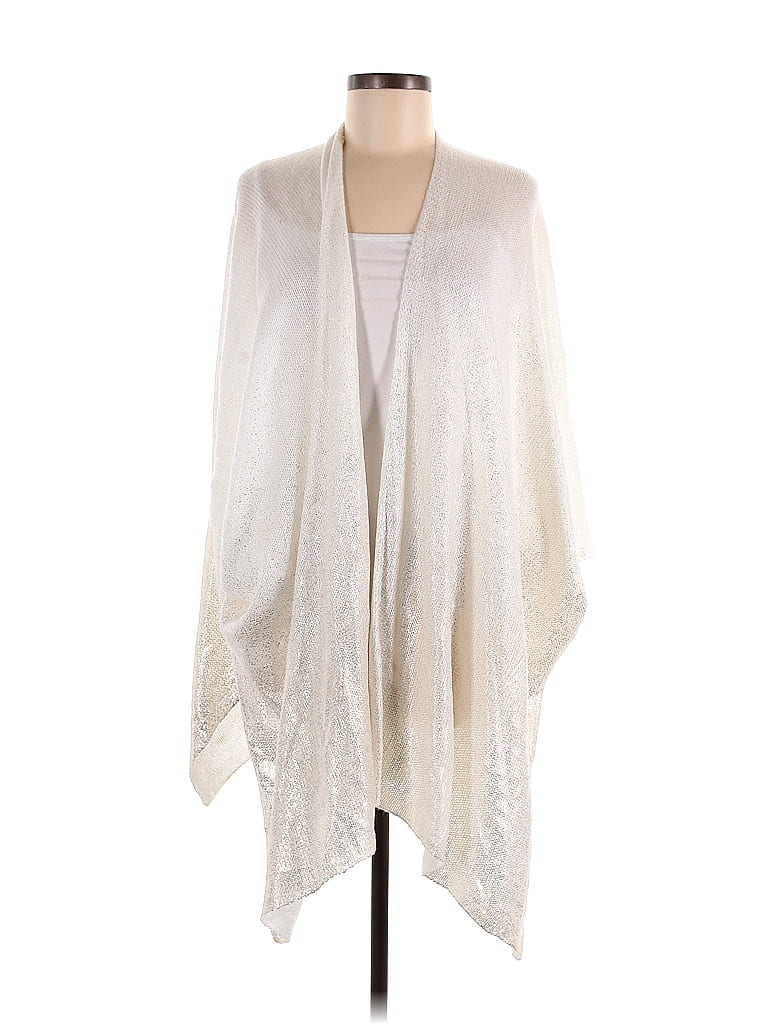 Cejon 100% Acrylic Color Block Solid White Ivory Cardigan One Size - 59 ...