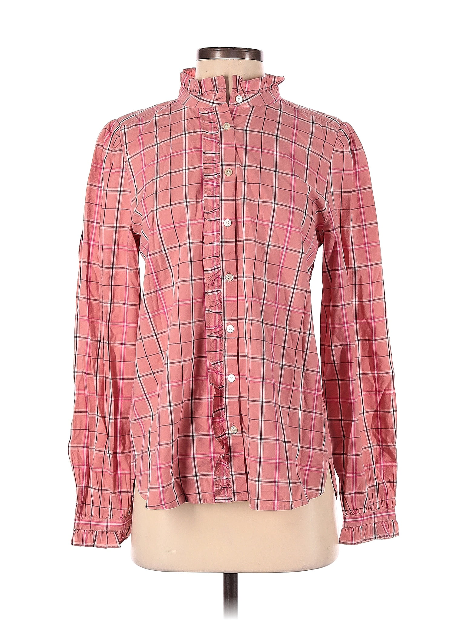 Ann Taylor LOFT Plaid Pink Long Sleeve Button-Down Shirt Size S - 56% off | ThredUp
