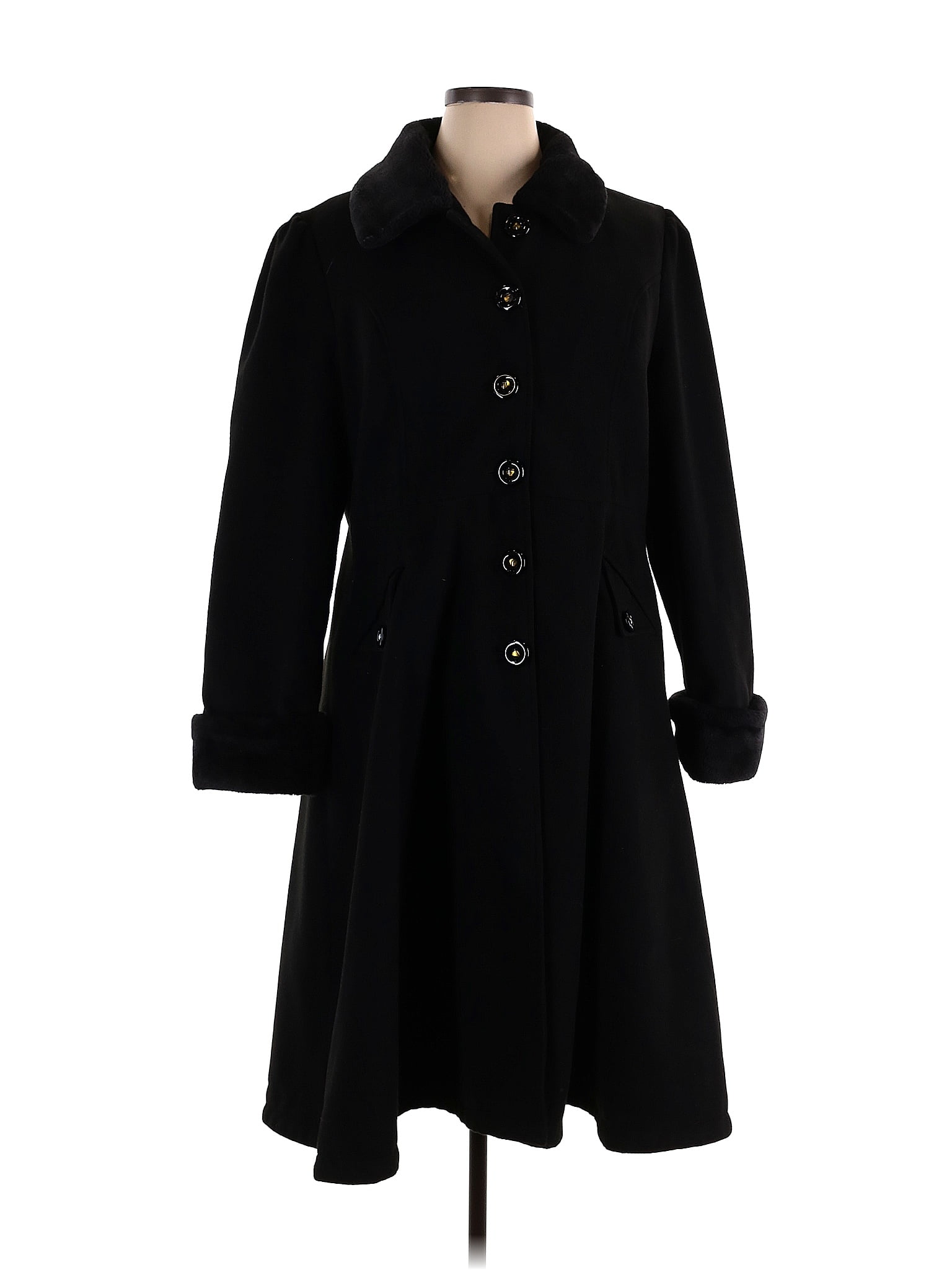 Hearts & Roses Solid Black Coat Size 16 - 69% off | ThredUp