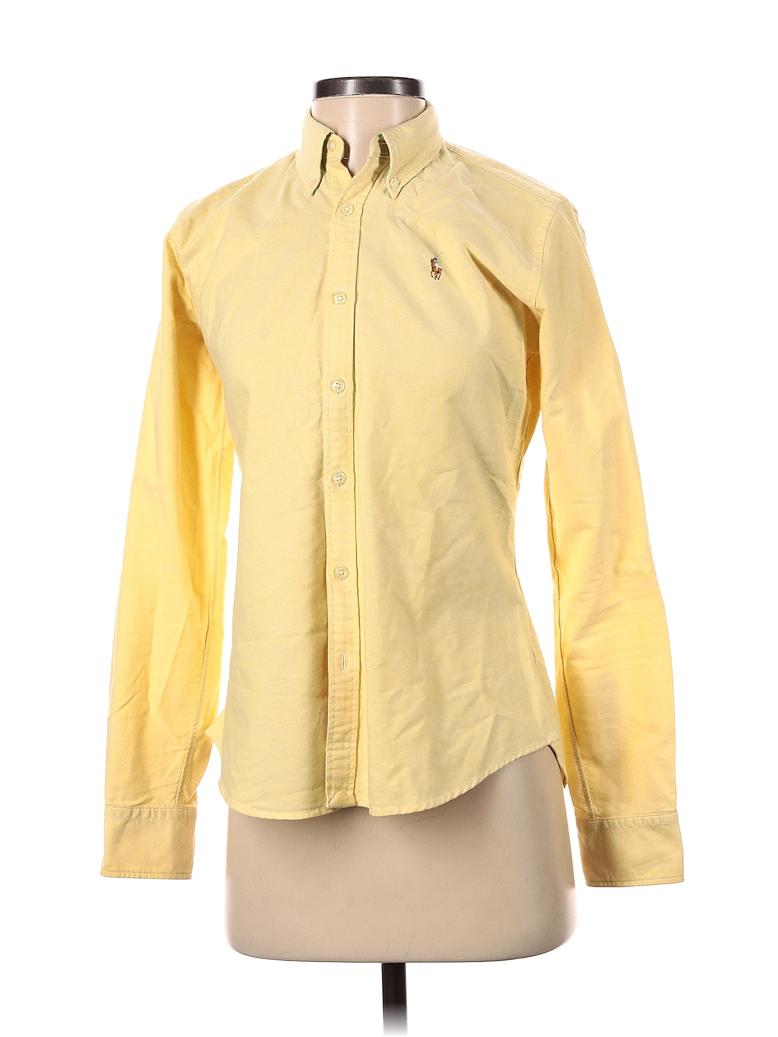 Ralph Lauren 100% Cotton Solid Yellow Long Sleeve Button-Down Shirt Size 4 - 72% off | ThredUp