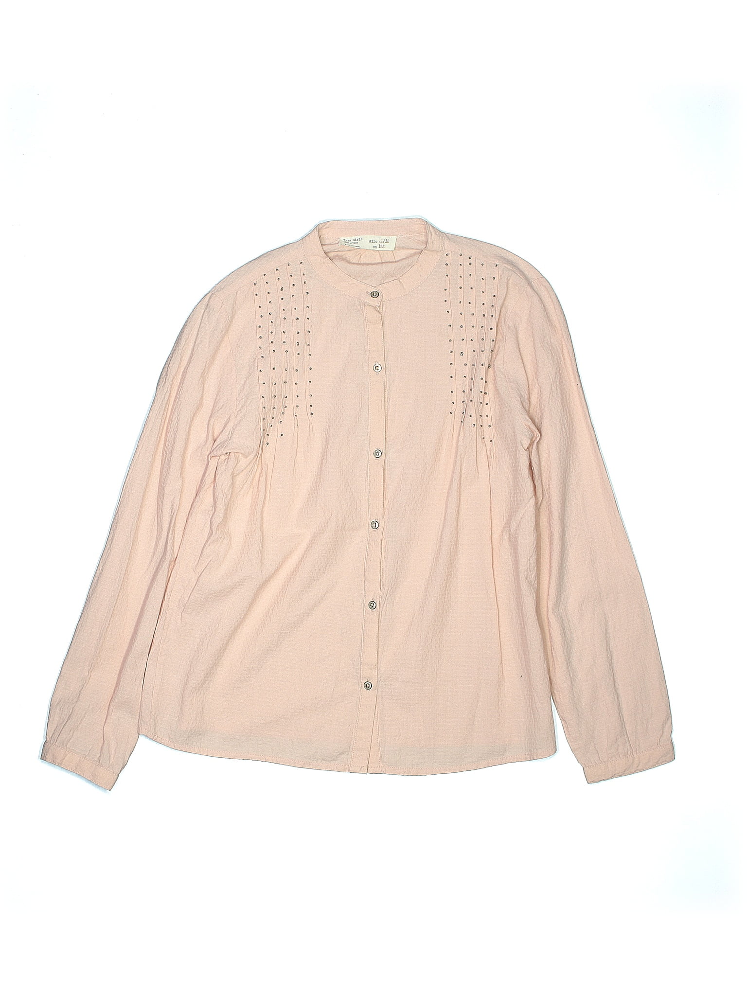 Zara Solid Tan Long Sleeve Button-Down Shirt Size 11 - 61% off | ThredUp