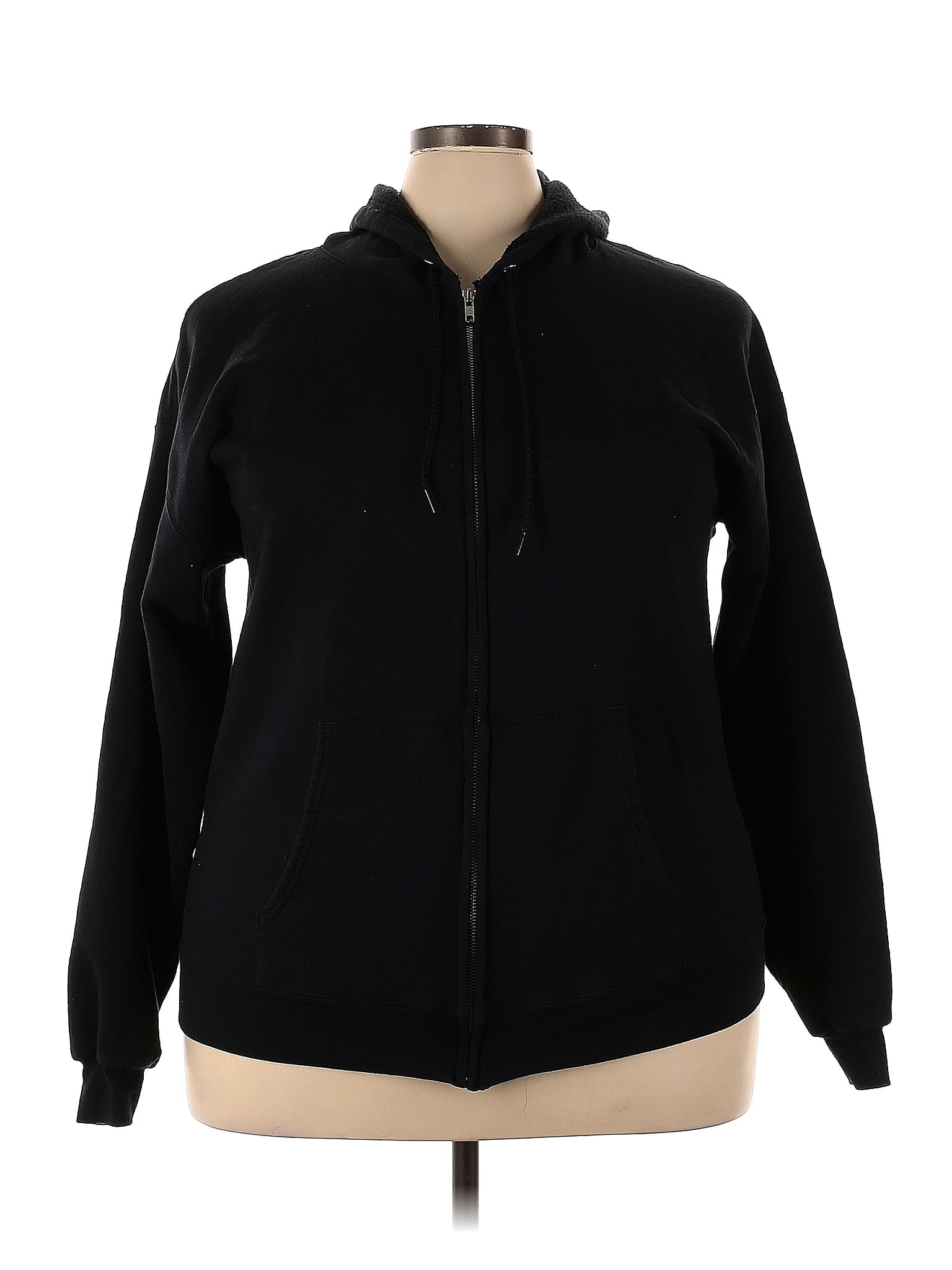 Hanes Solid Black Zip Up Hoodie Size 2X (Plus) - 36% off | ThredUp