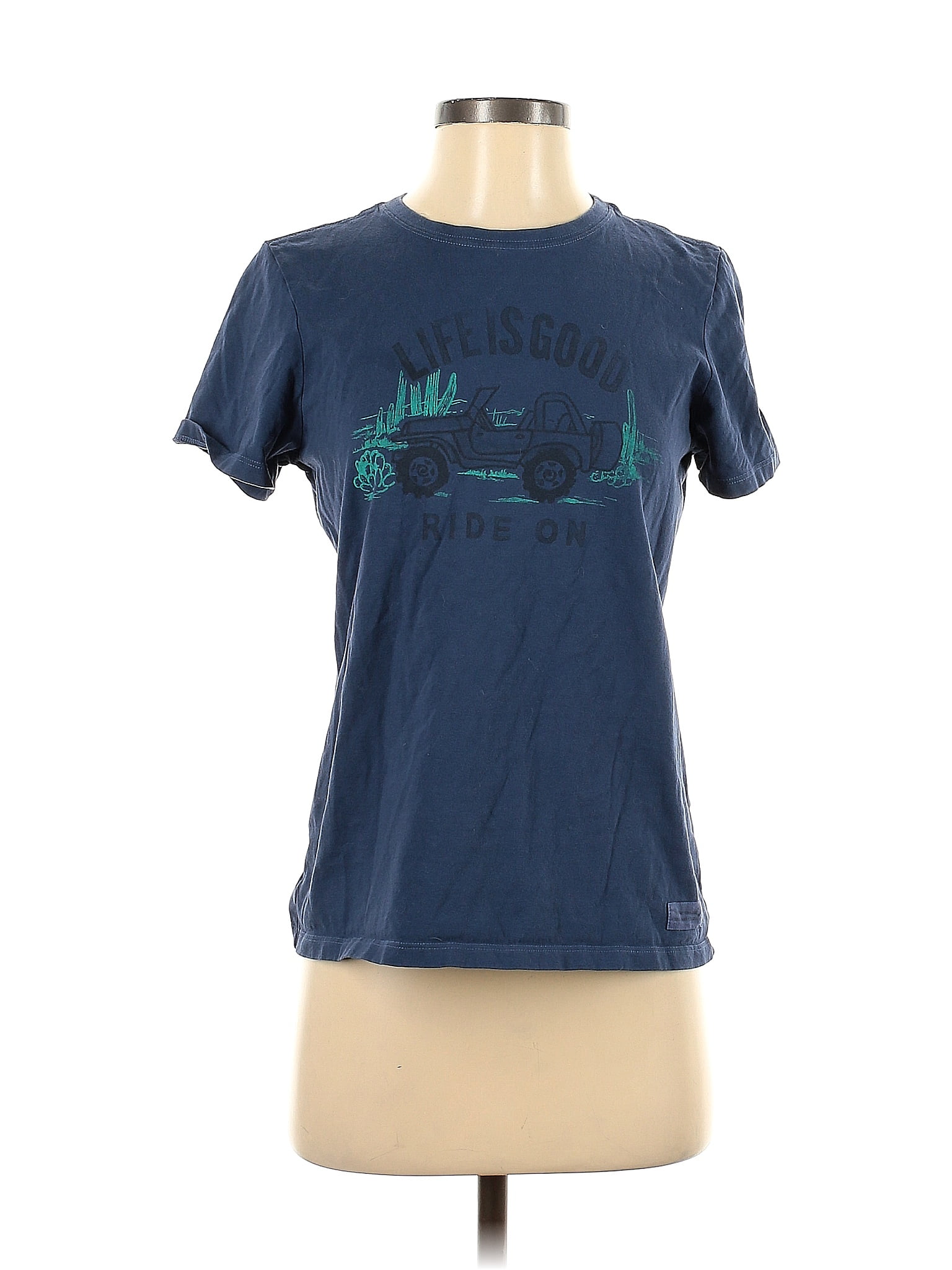 Life Is Good 100% Cotton Blue Short Sleeve T-Shirt Size S - 53% off ...