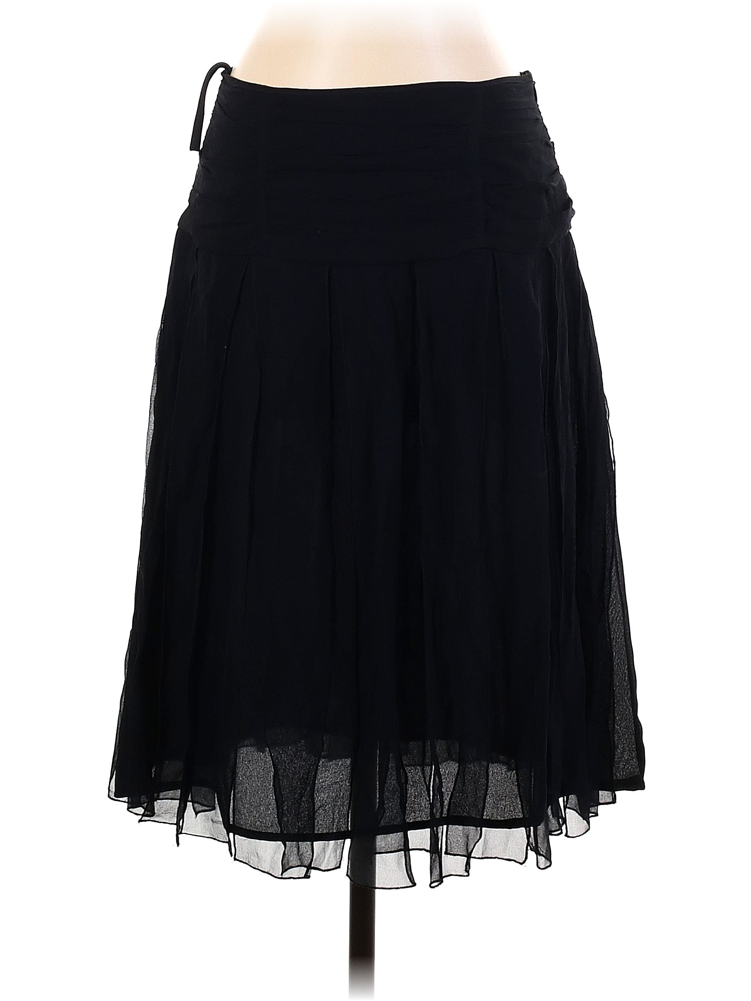 WD.NY 100% Silk Solid Black Silk Skirt Size 2 - 74% off | ThredUp