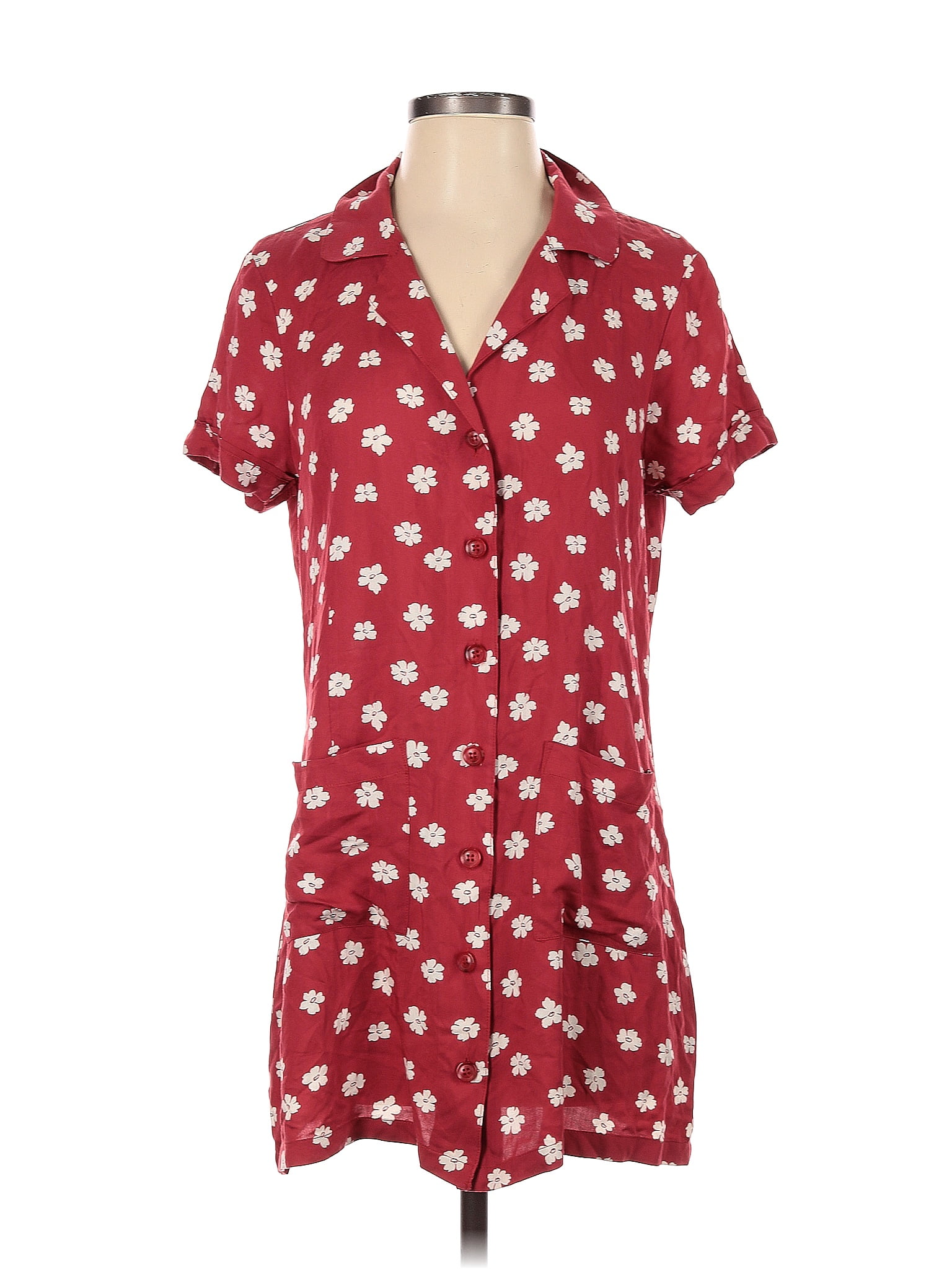 Reformation Jeans 100 Tencel Burgundy Casual Dress Size S 63 Off