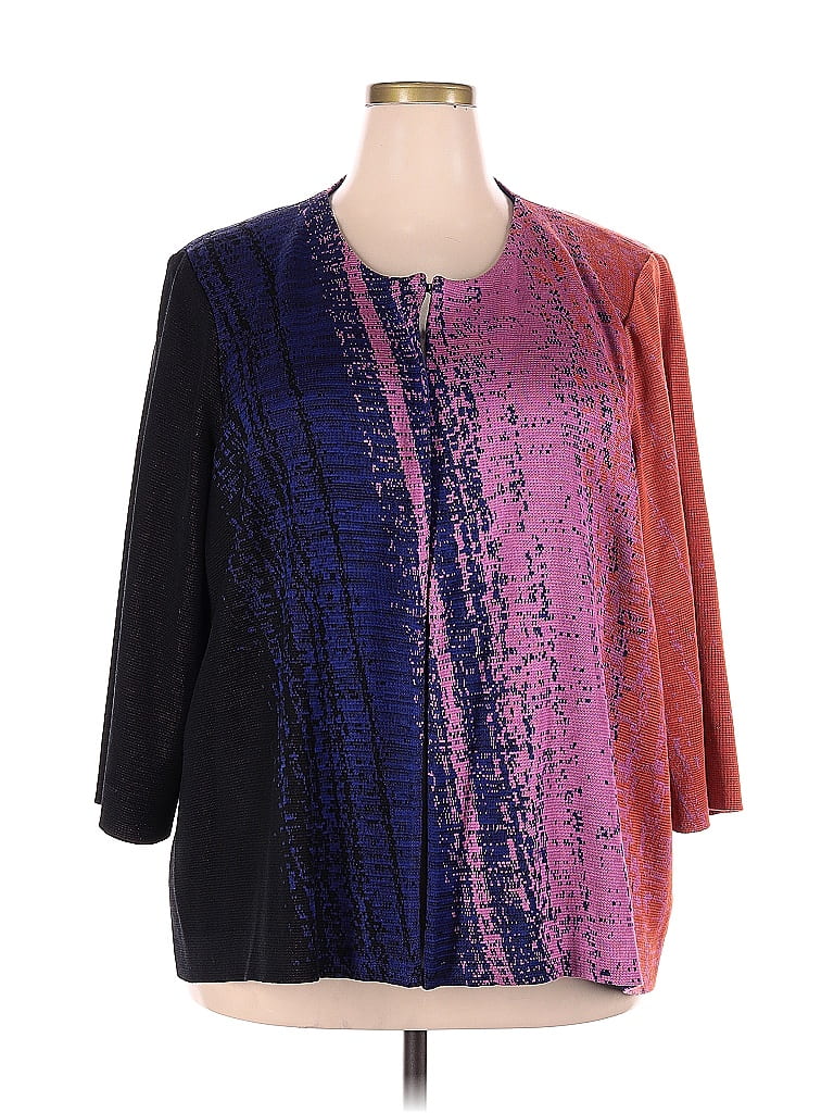 misook Color Block Multi Color Purple Cardigan Size 3X (Plus) - 81% off ...