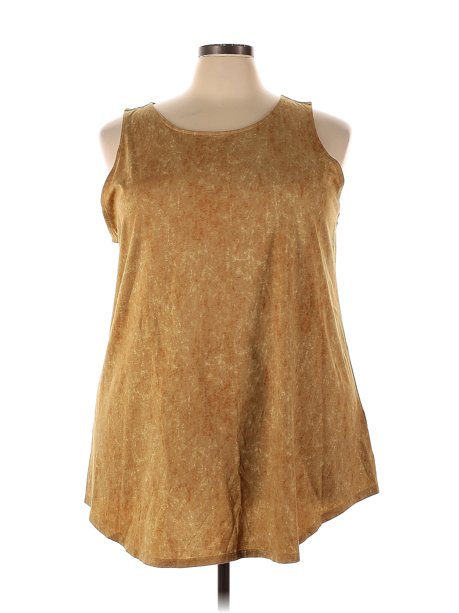 LOGO by Lori Goldstein Gold Tank Top Size 3X (Plus) - 58% off | ThredUp