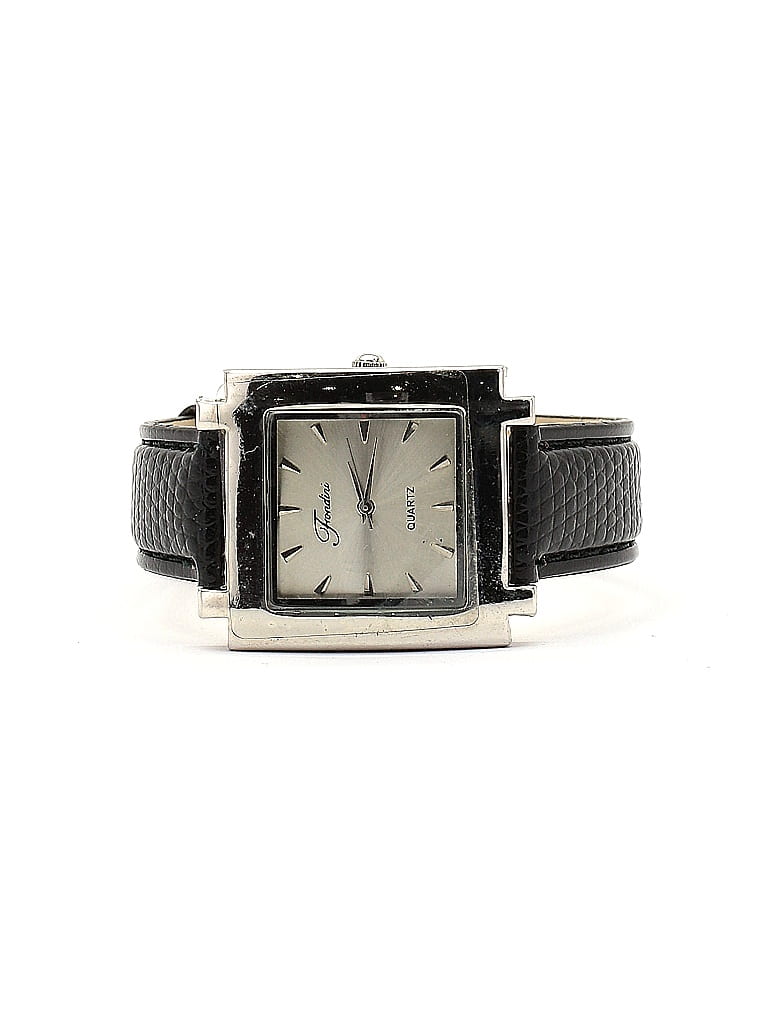 Assorted Brands Solid Black Silver Watch One Size - 34% off | ThredUp