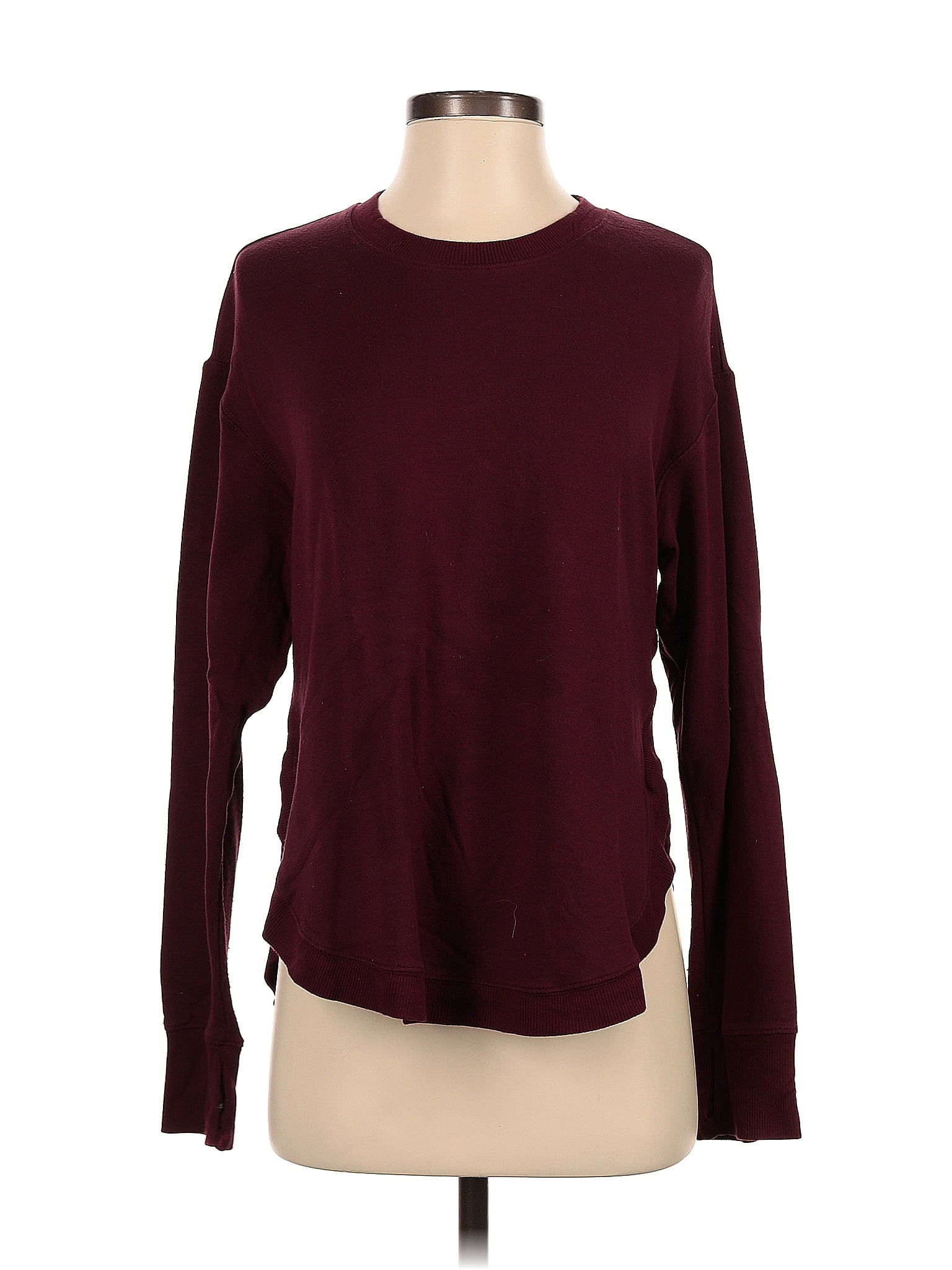 JoyLab Color Block Solid Maroon Burgundy Sweatshirt Size S - 46% off ...