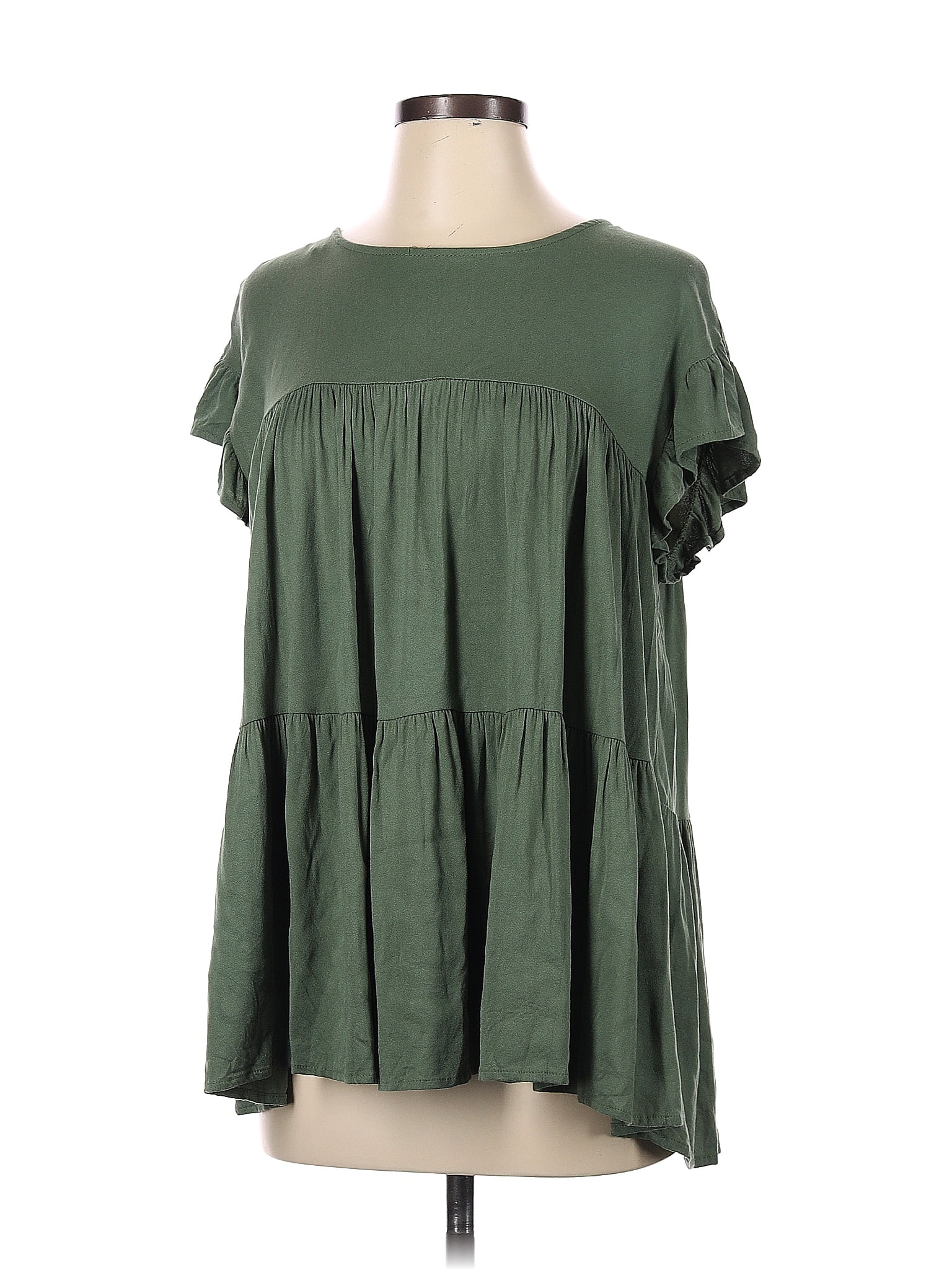 Entro Green Short Sleeve Blouse Size S - 55% off | ThredUp
